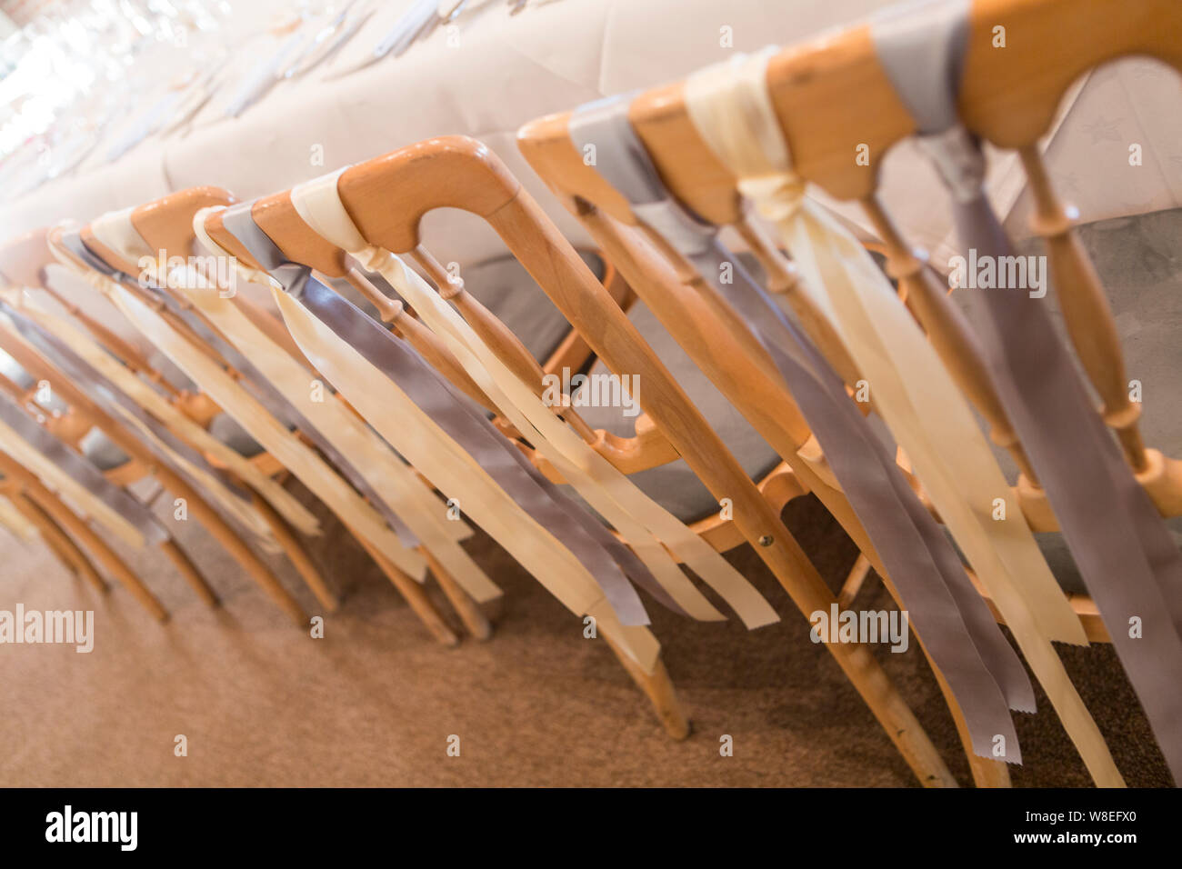 Wooden Ceremony Chairs Stock Photo - Alamy