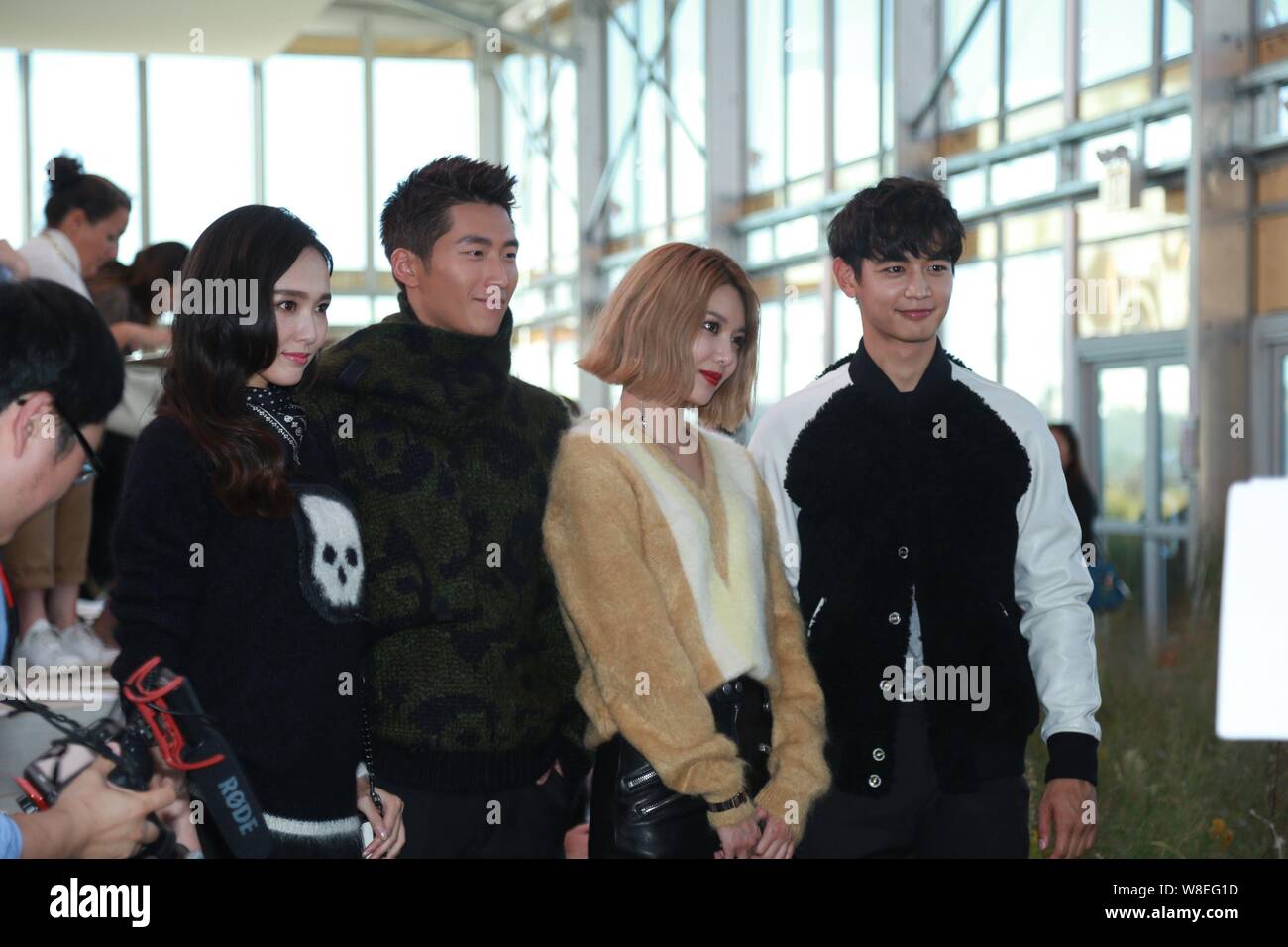 (From second left) Chinese actress Tang Yan, actor Dou Xiao, Choi Soo ...