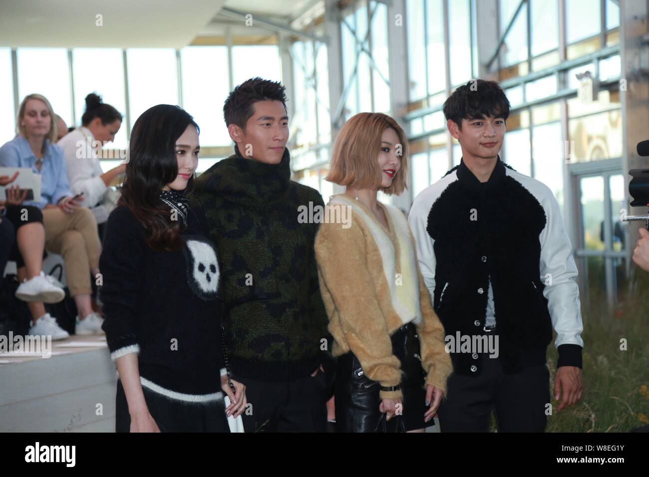 (From left) Chinese actress Tang Yan, actor Dou Xiao, Choi Soo-young ...