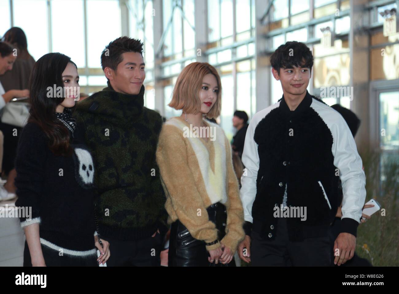 (From left) Chinese actress Tang Yan, actor Dou Xiao, Choi Soo-young ...