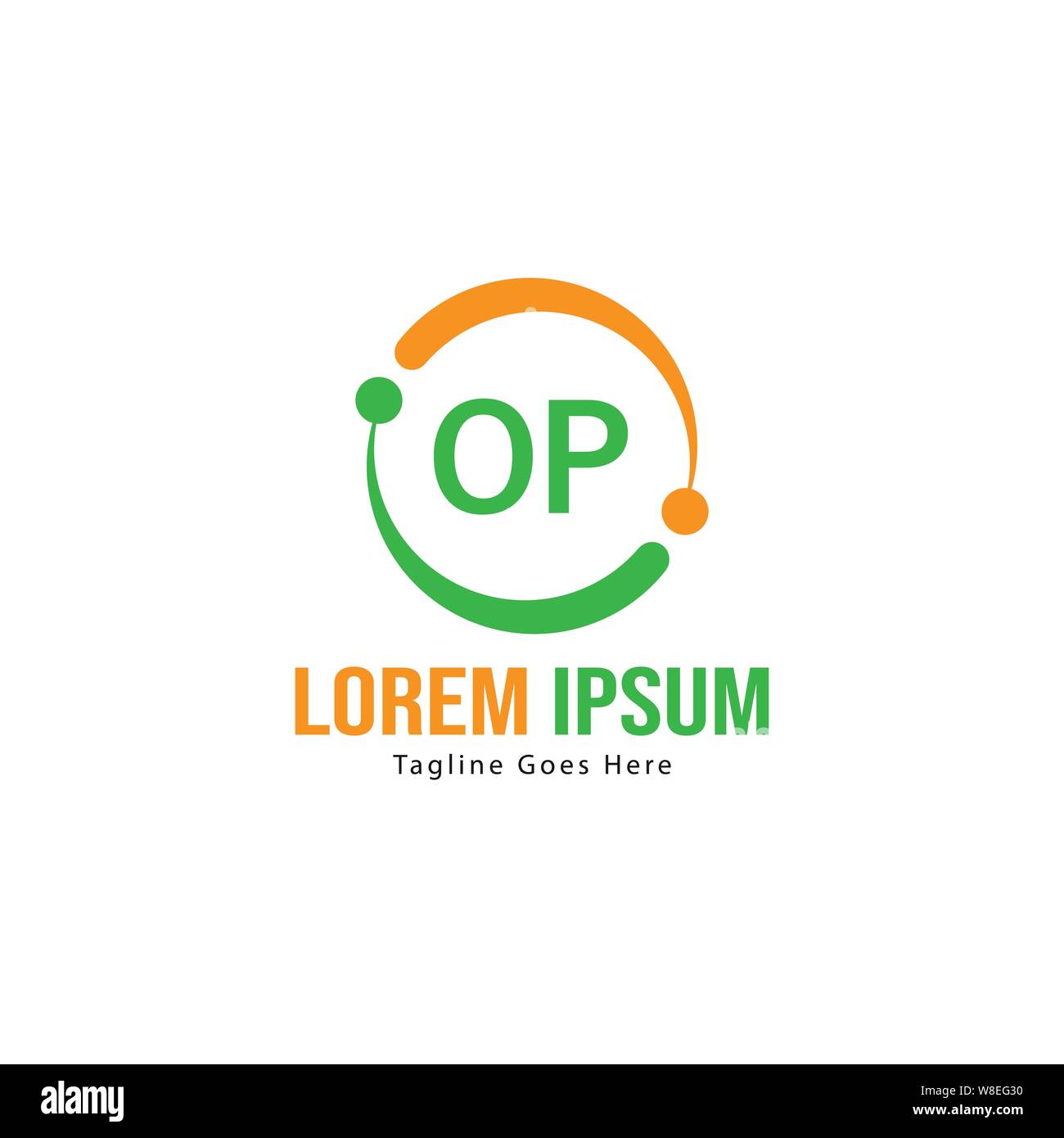 Initial OP logo template with modern frame. Minimalist OP letter logo ...
