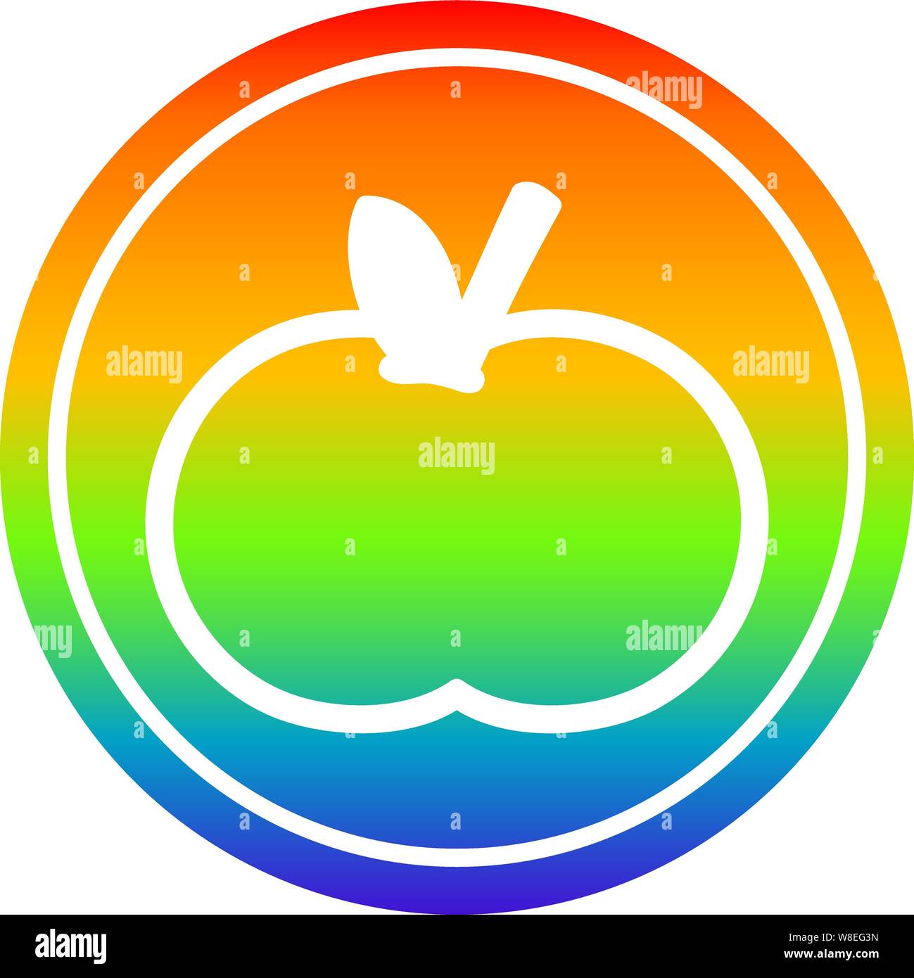 organic apple circular icon with rainbow gradient finish Stock Vector Image & Art - Alamy