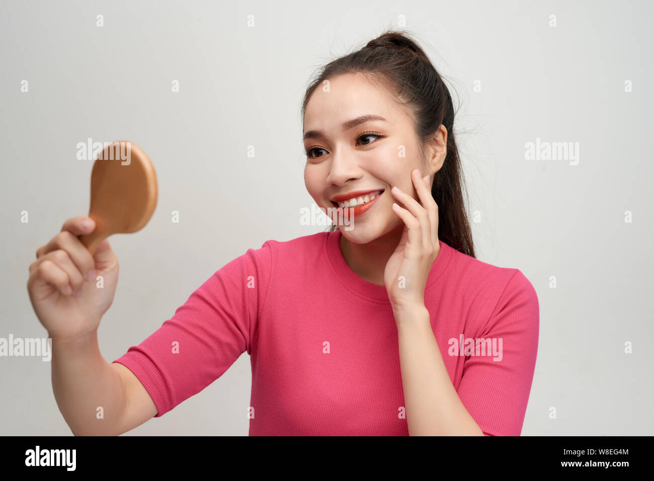 Hand touching mirror hi-res stock photography and images - Alamy