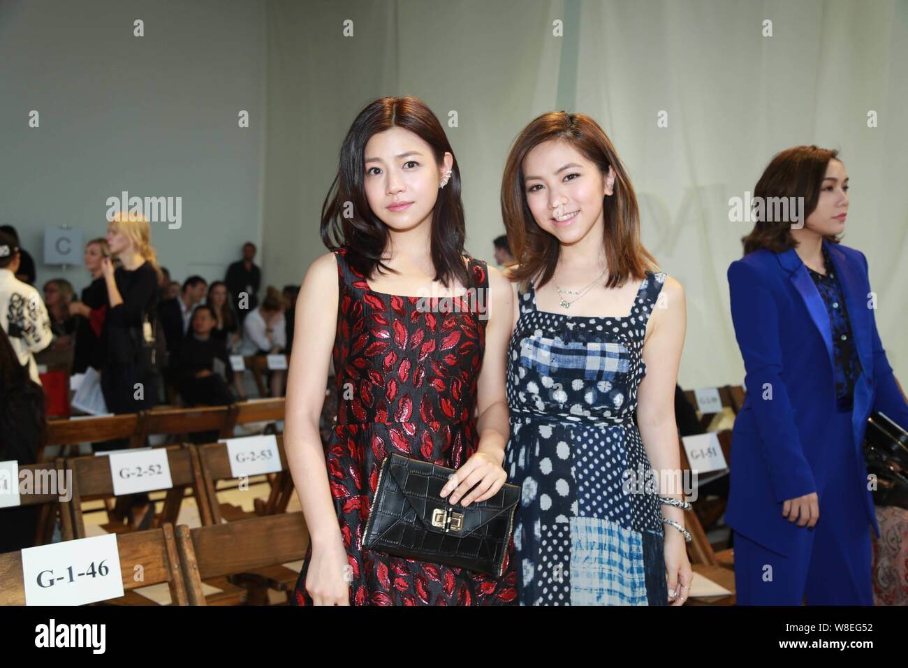 Taiwanese actress Michelle Chen, left, and Hong Kong singer Gloria Tang ...