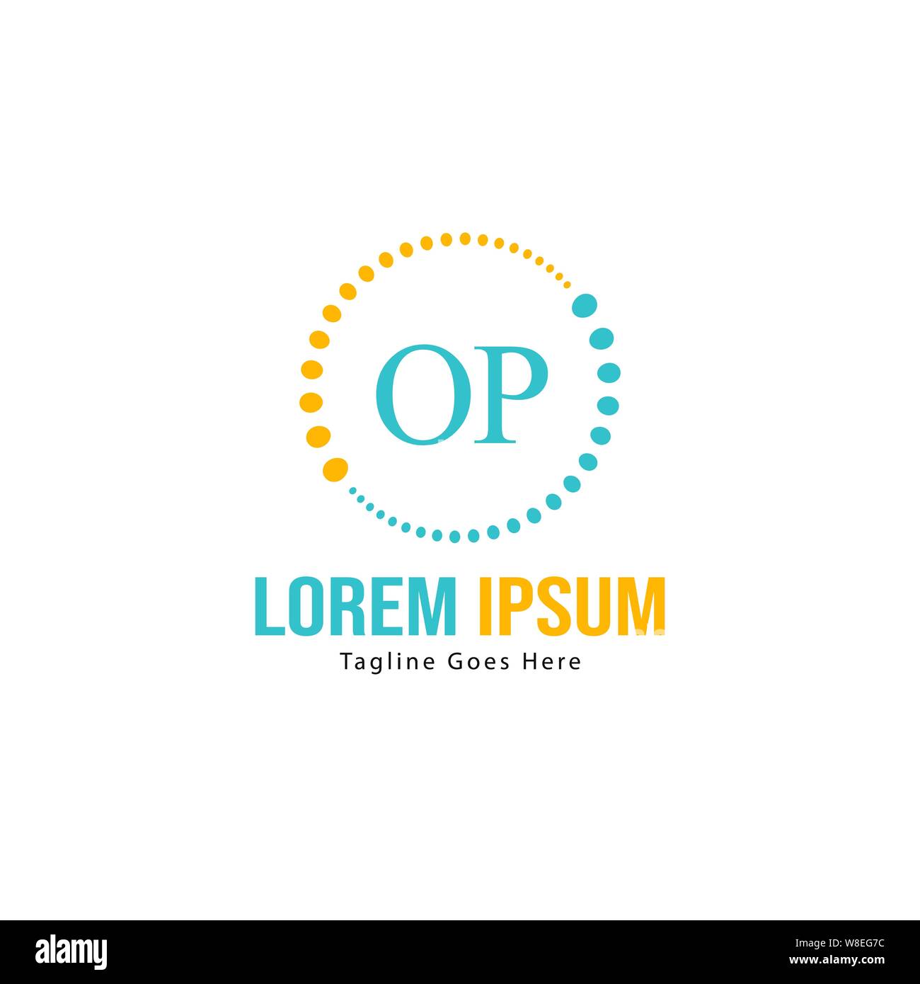 Initial OP logo template with modern frame. Minimalist OP letter logo ...