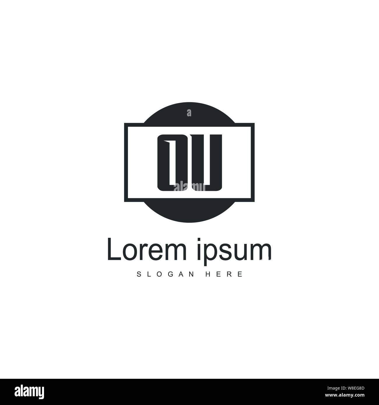 Initial OU logo template with modern frame. Minimalist OU letter logo ...