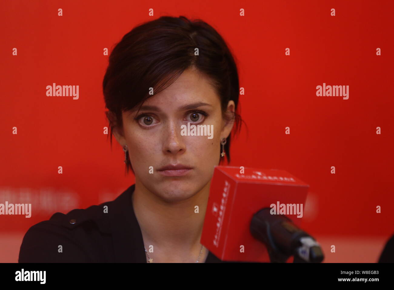 -FINLAND OUT-Finnish actress Krista Kosonen attends a press conference ...