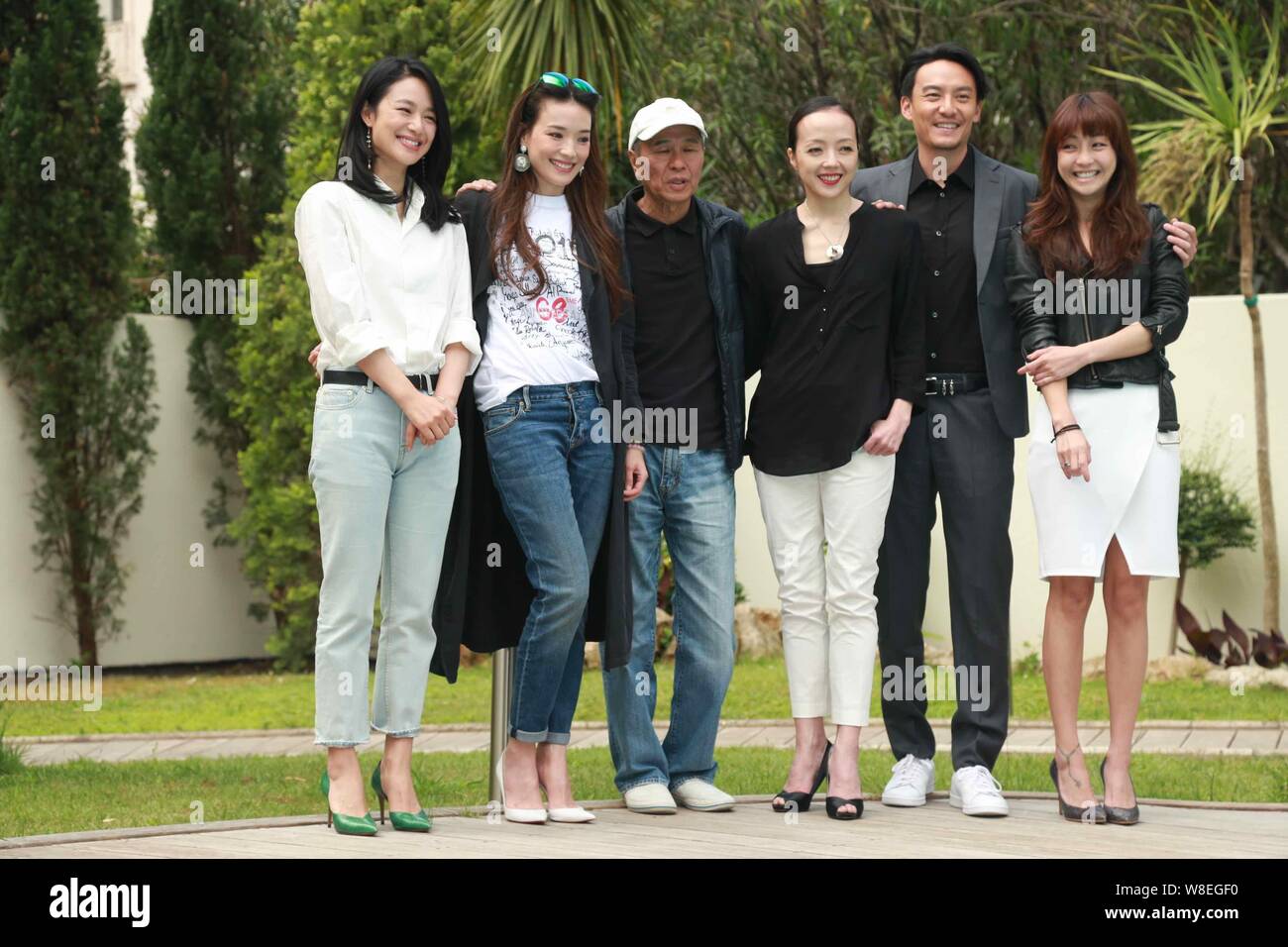 (From left) Chinese actress Zhou Yun, Taiwanese actress Shu Qi ...