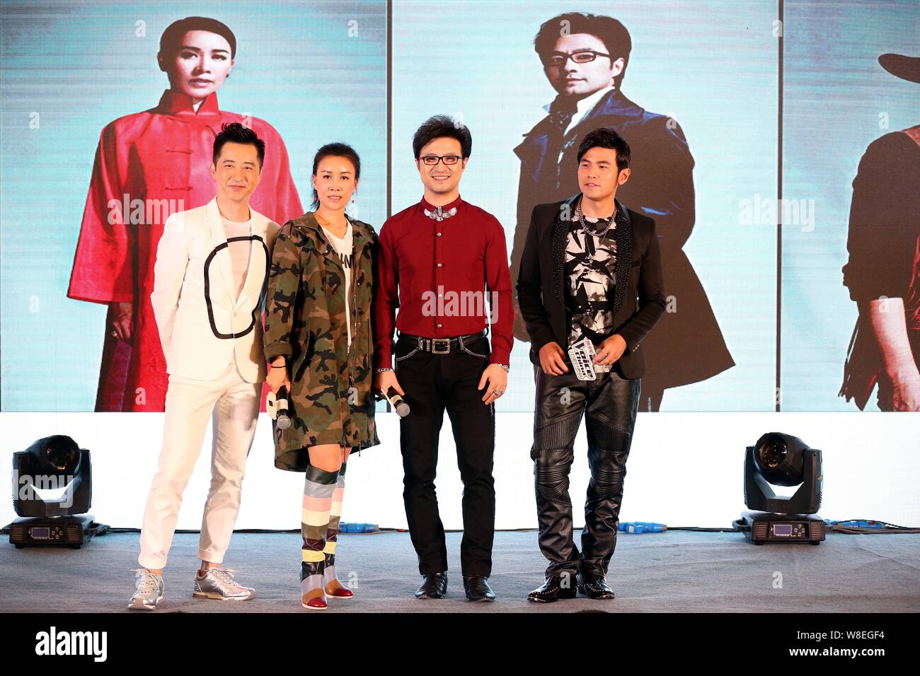 (From left) Taiwanese singer Harlem Yu, Chinese singers Na Ying and ...