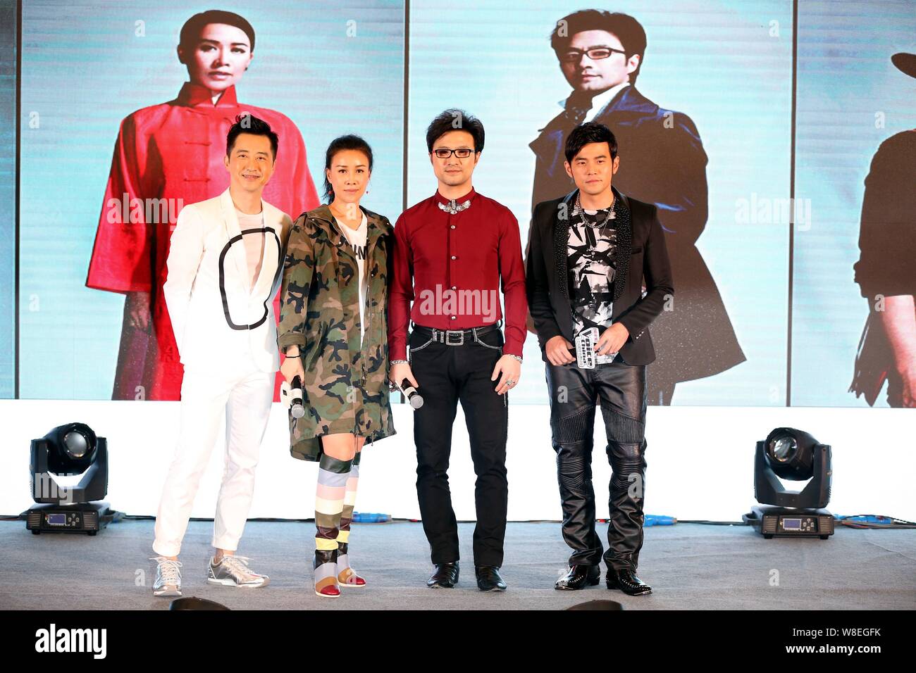 (From left) Taiwanese singer Harlem Yu, Chinese singers Na Ying and ...