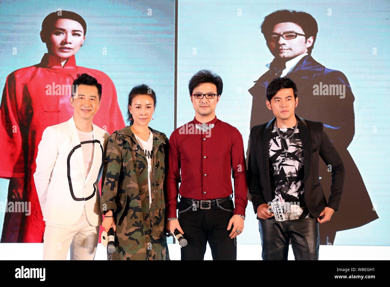 (From left) Taiwanese singer Harlem Yu, Chinese singers Na Ying and ...