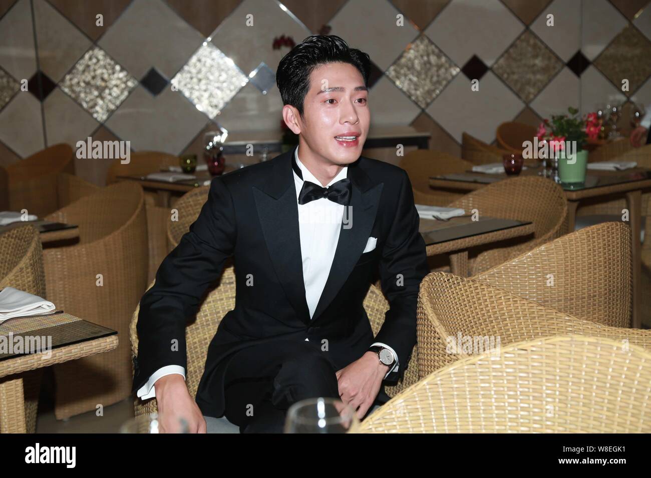 Chinese actor Jing Boran is pictured before the premiere for the new ...