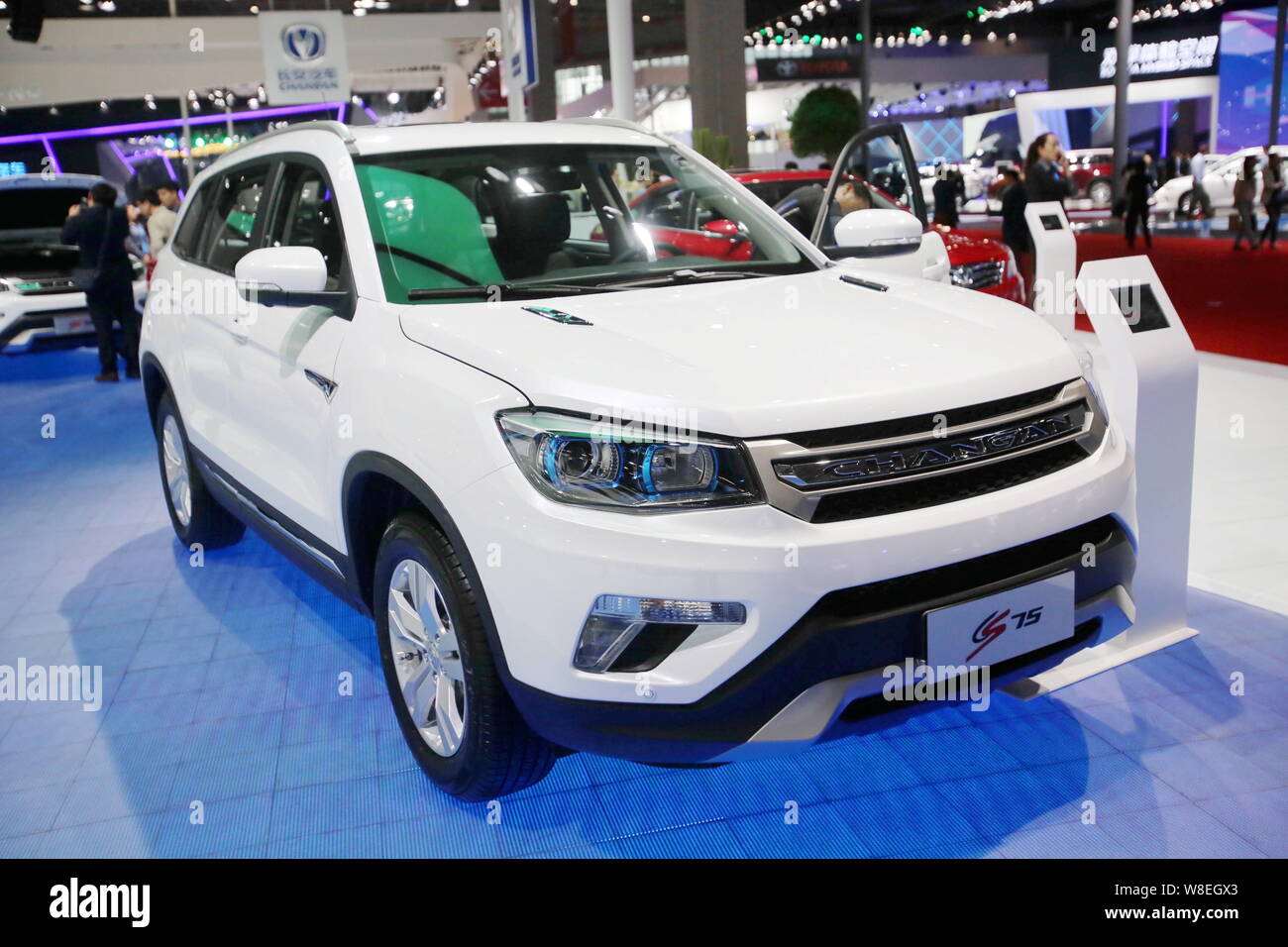 A Changan CS75 is on display during the 16th Shanghai International Automobile Industry ...