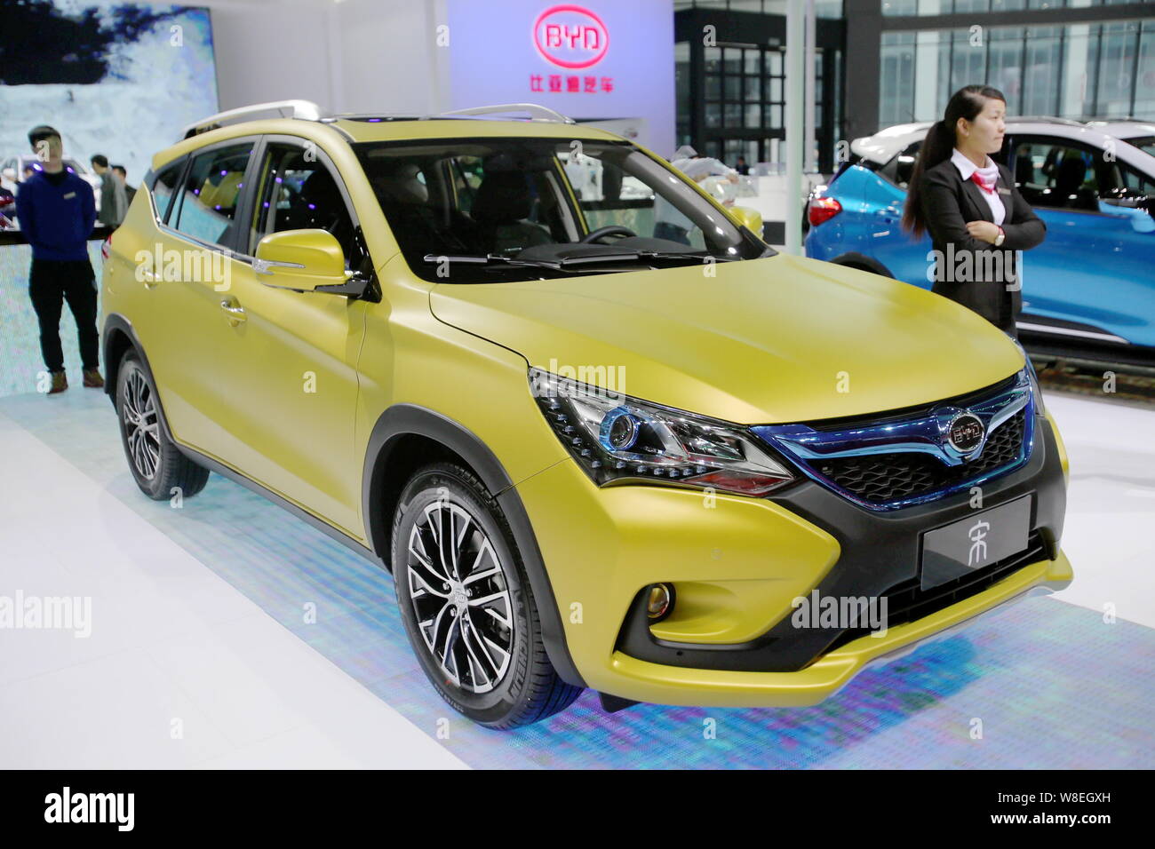 A BYD Song plug-in hybrid SUV is on display during the 16th Shanghai ...
