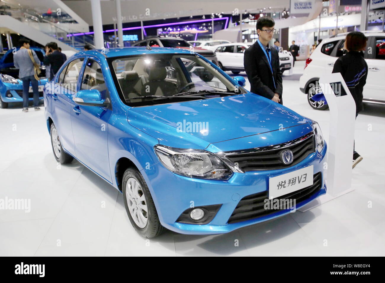 A Changan V3 is on display during the 16th Shanghai International ...