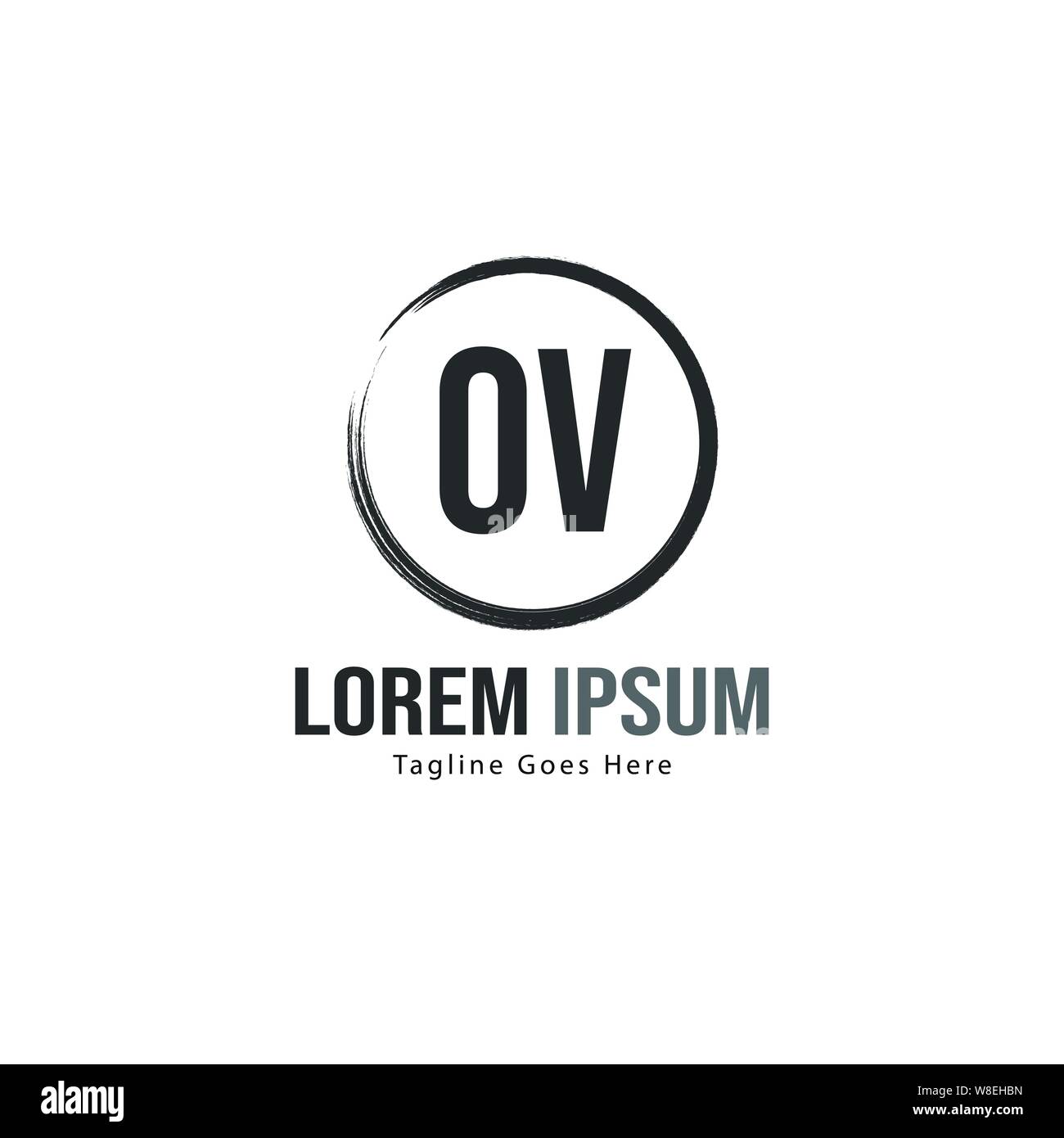 Initial OV logo template with modern frame. Minimalist OV letter logo ...