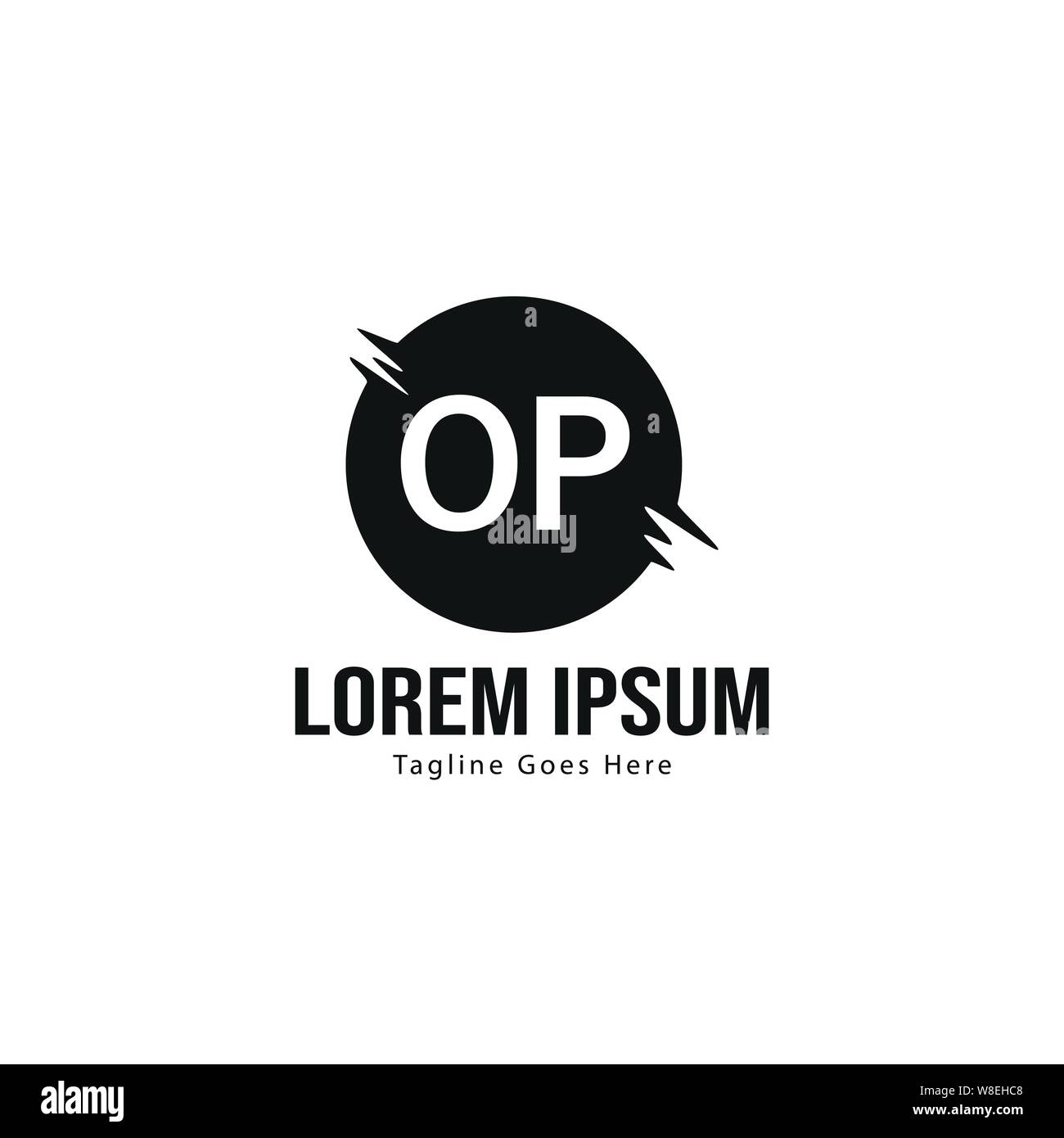 Initial OP logo template with modern frame. Minimalist OP letter logo ...