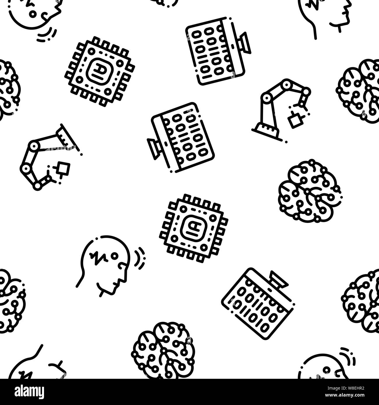 Artificial Intelligence Seamless Pattern Vector Stock Vector Image & Art - Alamy
