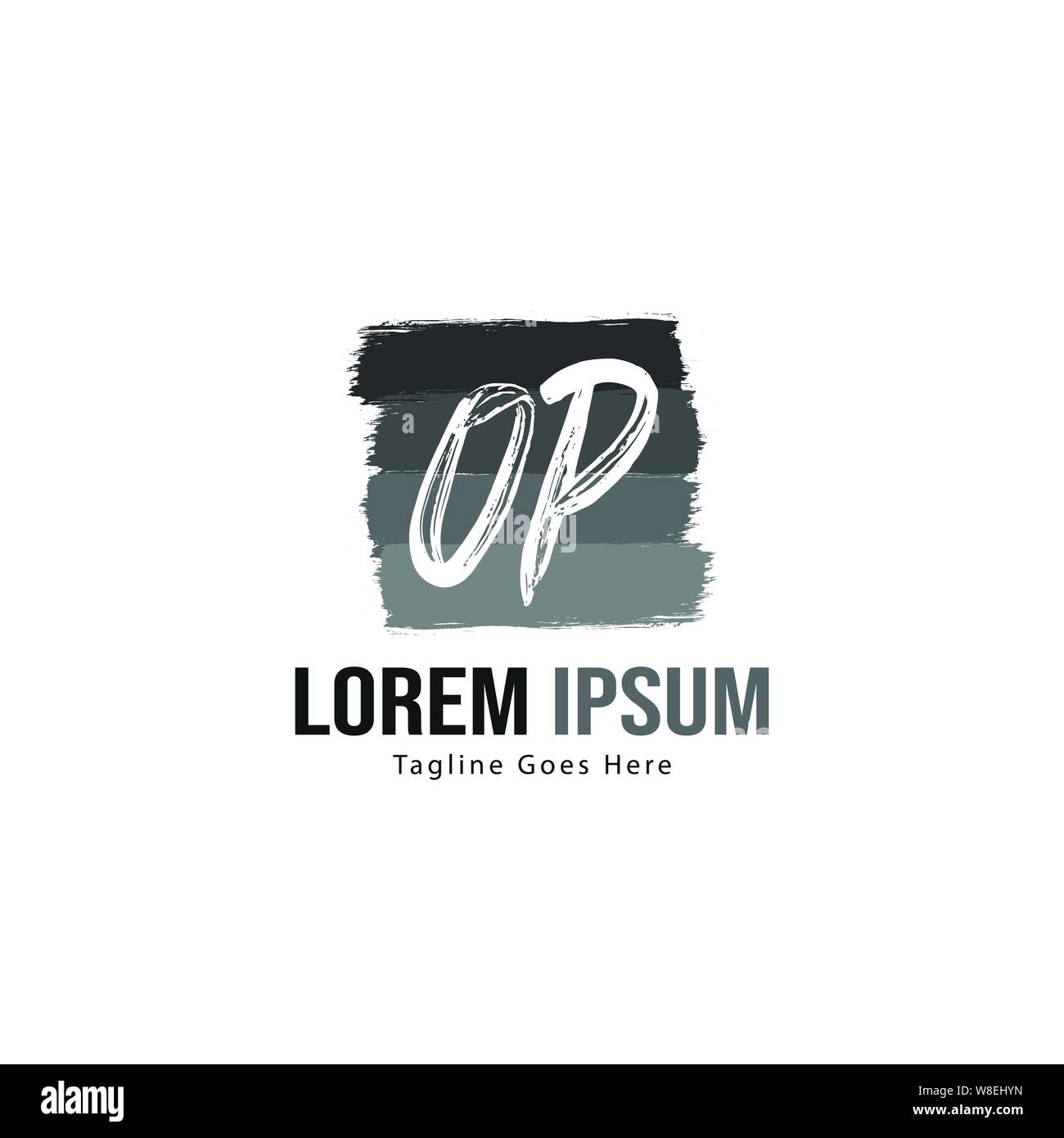 Initial OP logo template with modern frame. Minimalist OP letter logo ...