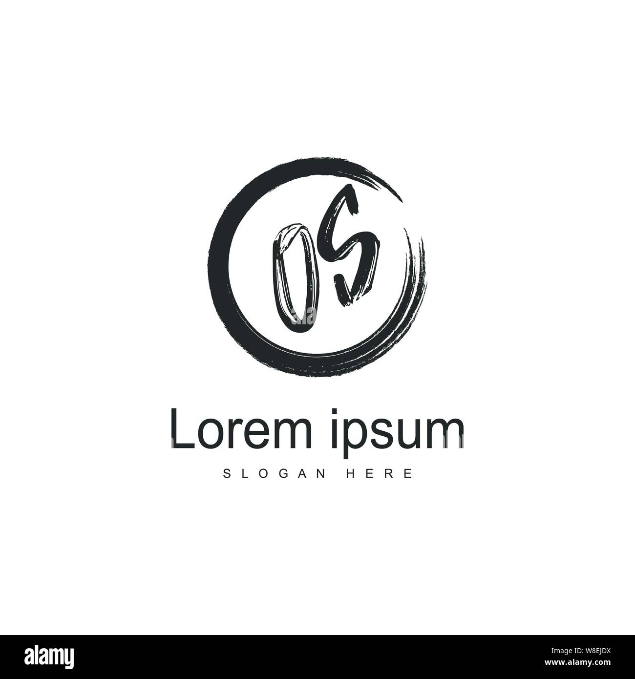 Initial OS logo template with modern frame. Minimalist OS letter logo ...