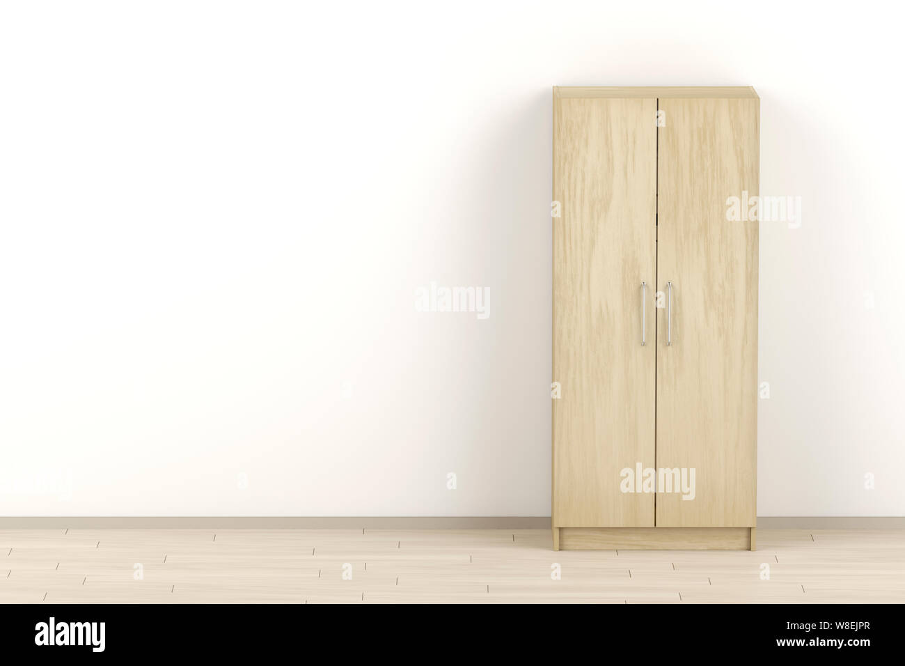 Front view of modern wood wardrobe in the room Stock Photo - Alamy
