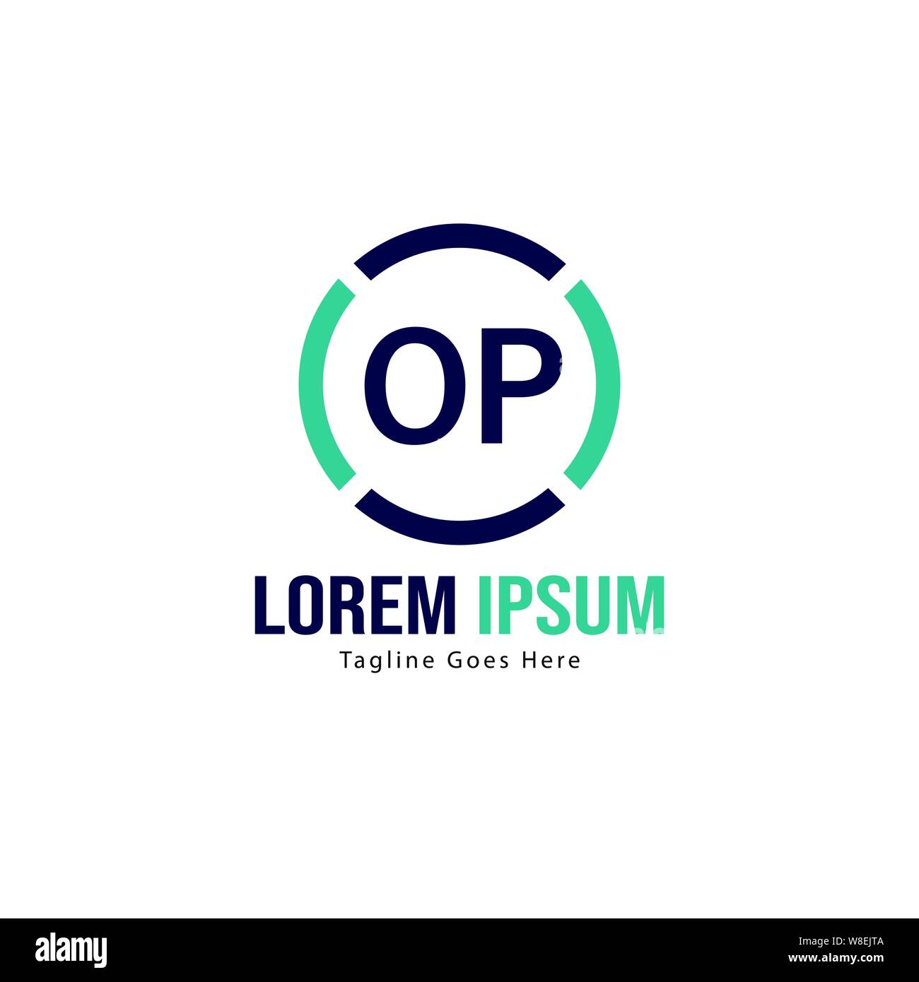 Initial OP logo template with modern frame. Minimalist OP letter logo ...
