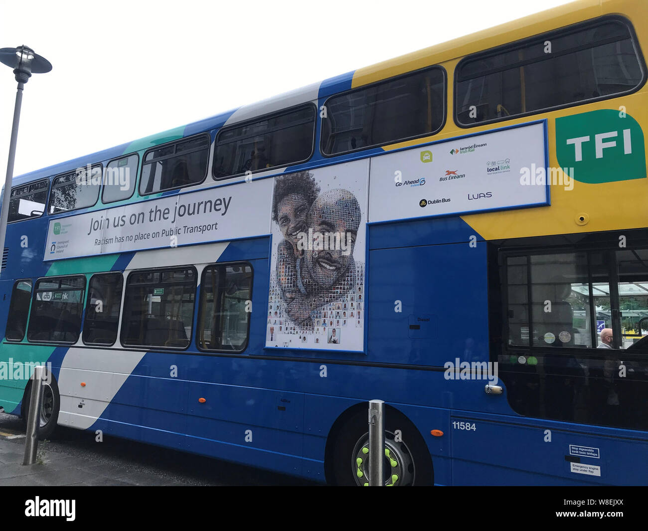 A bus features a new anti-racism campaign which will appear on Ireland ...