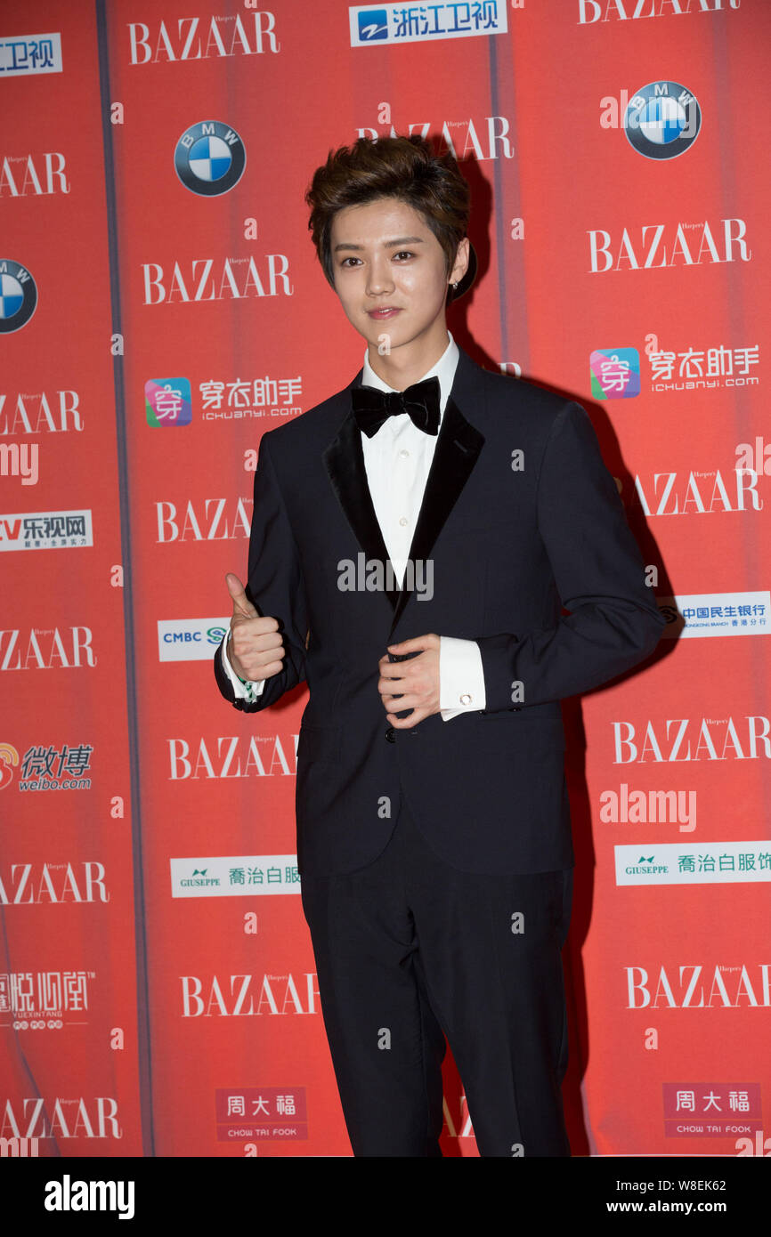 Chinese singer and actor Lu Han arrives on the red carpet for the 2015 ...
