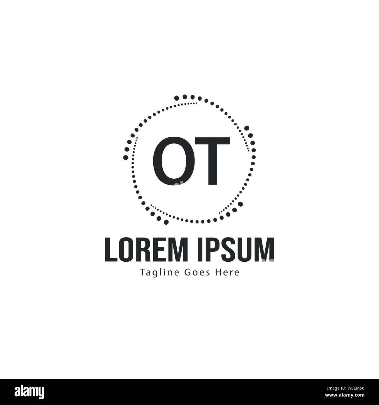 Initial OT logo template with modern frame. Minimalist OT letter logo ...