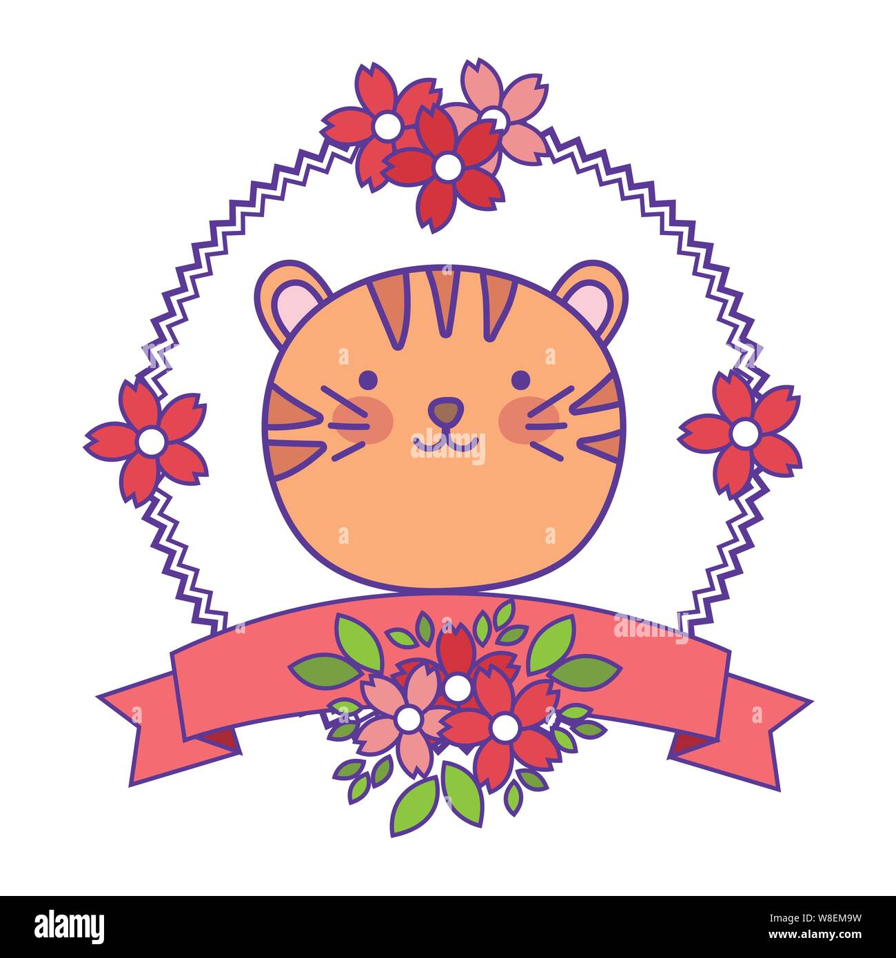 Tiger cartoon design, Animal cute zoo life nature and fauna theme ...