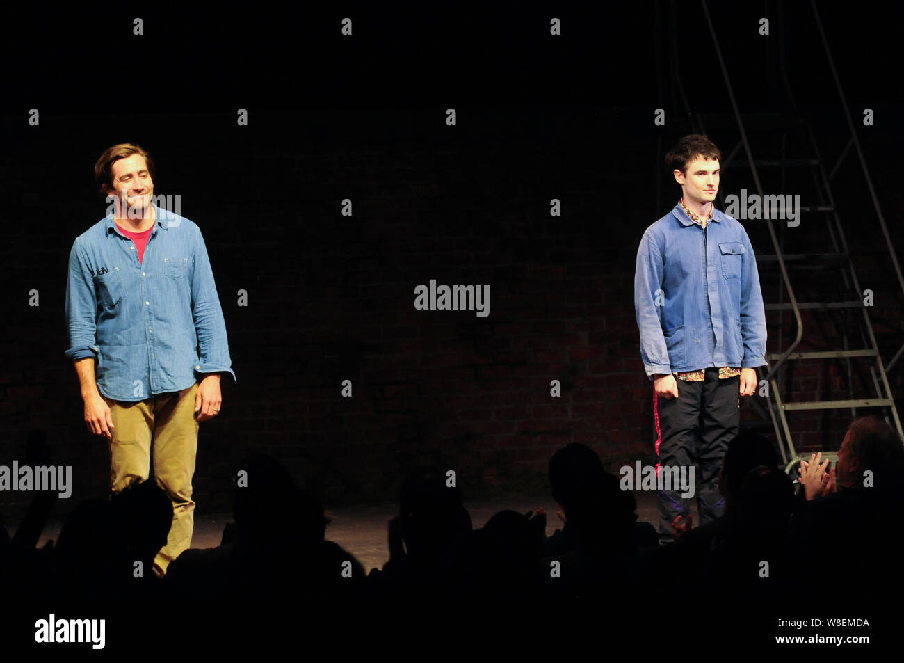 Jake Gyllenhaal (L) and Tom Sturridge attend the "Sea Wall / A Life ...