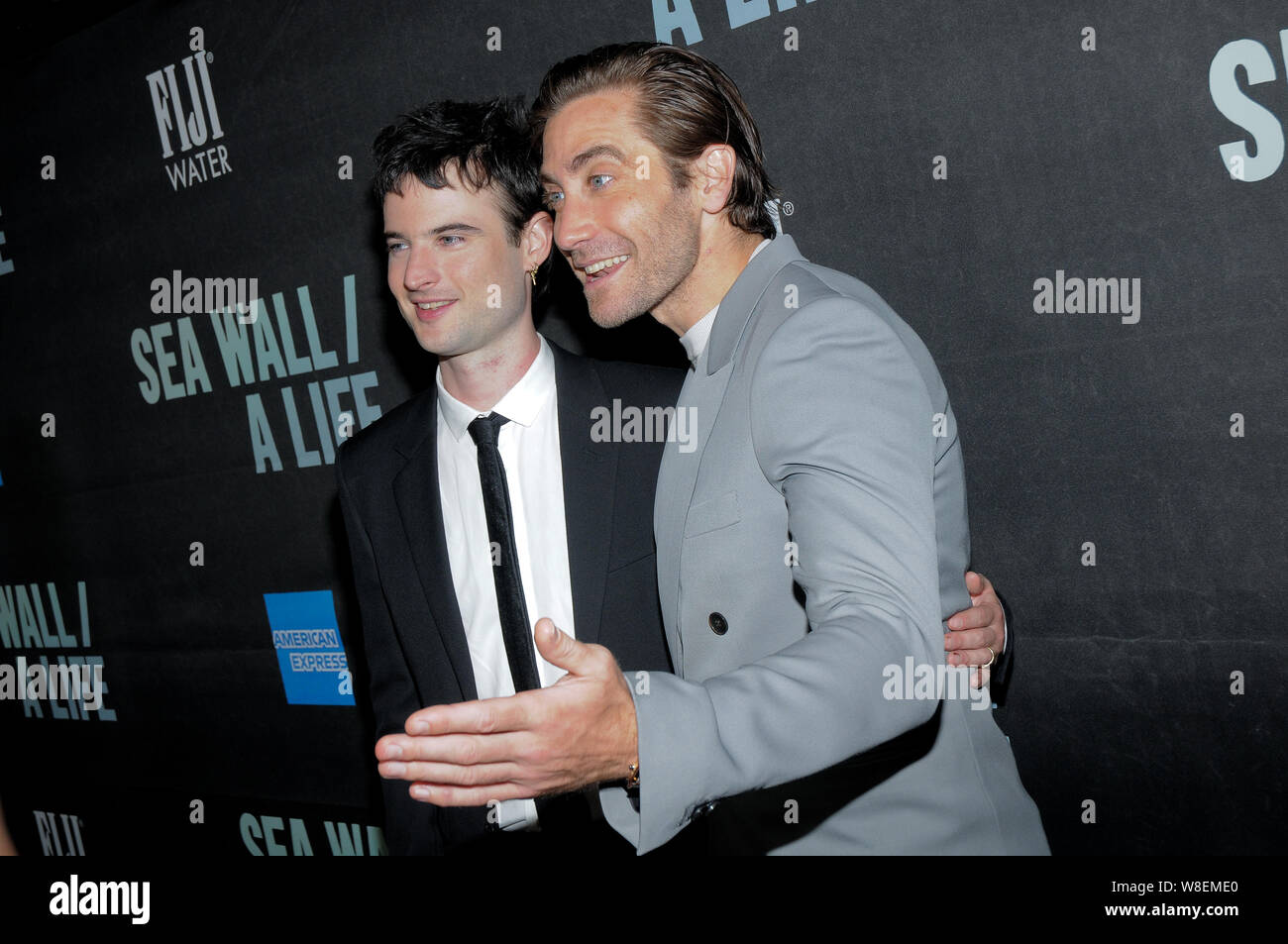 Tom Sturridge (L) and Jake Gyllenhaal attend the "Sea Wall / A Life ...