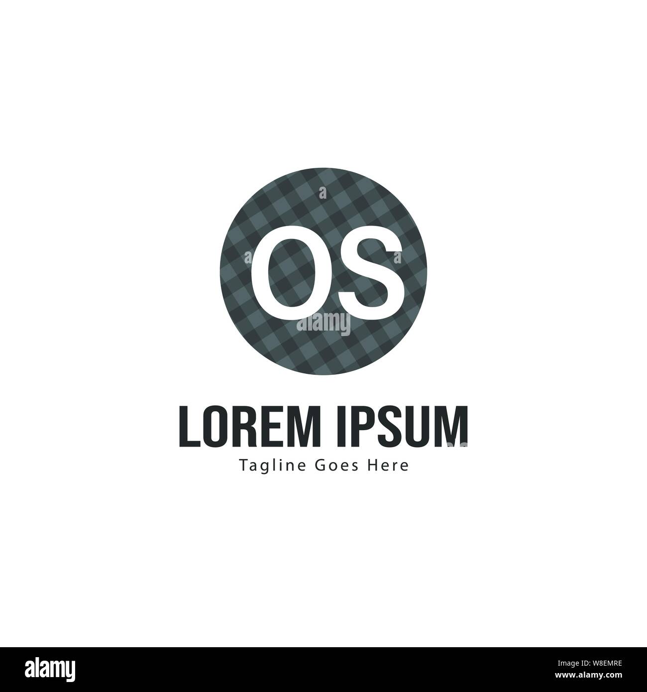 Initial OS logo template with modern frame. Minimalist OS letter logo ...