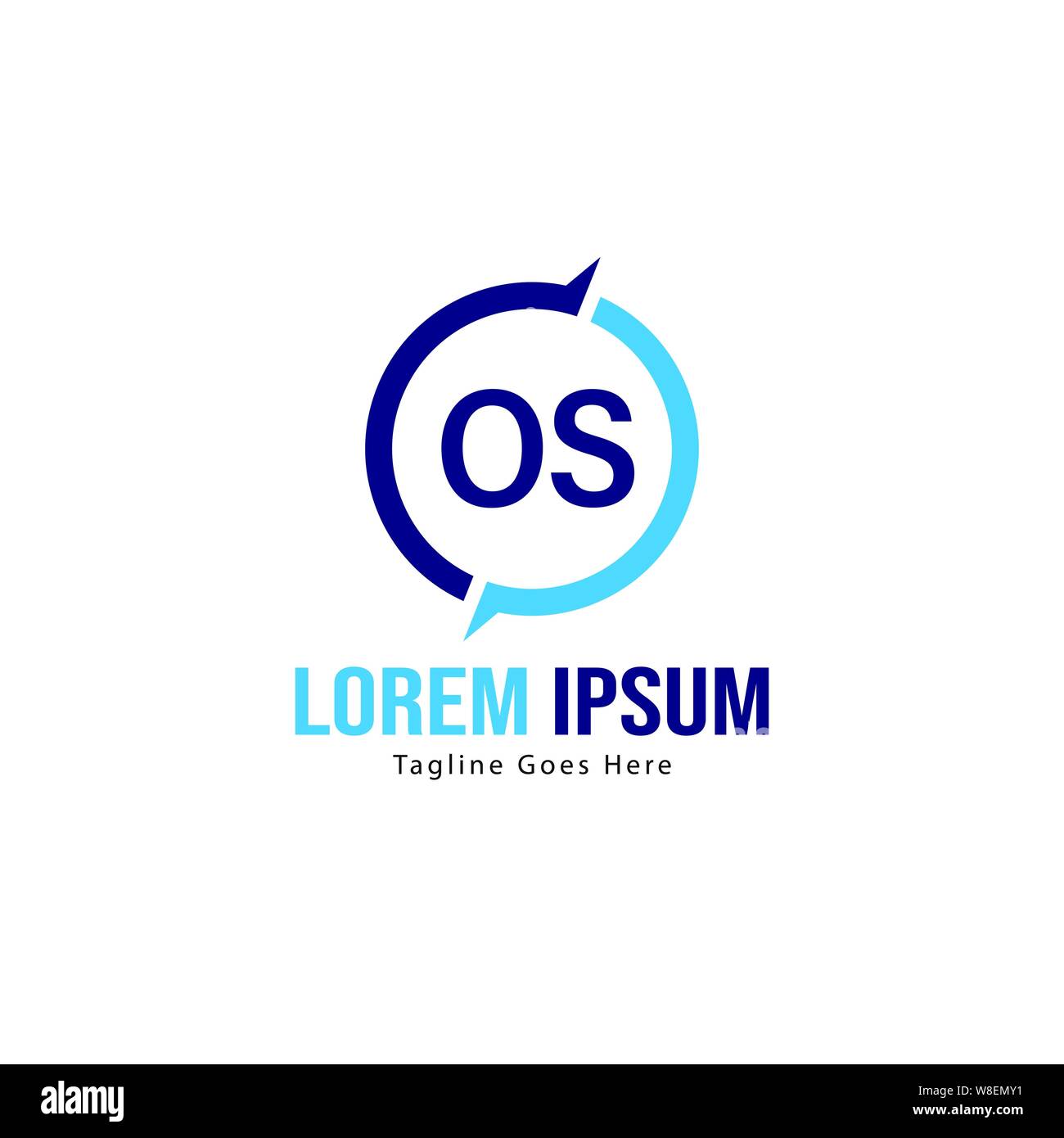 Initial OS logo template with modern frame. Minimalist OS letter logo ...