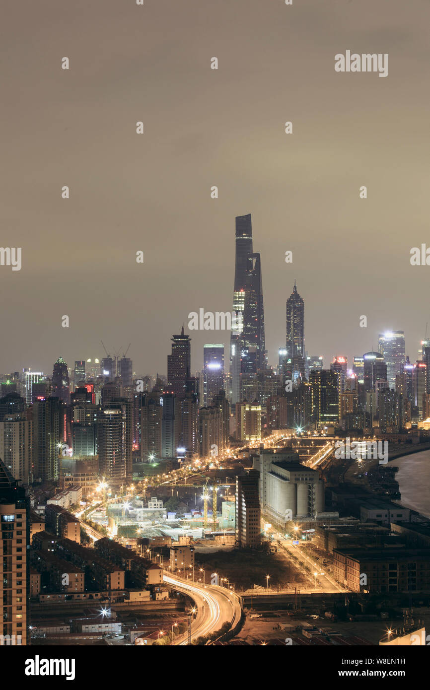 Skyline of the Lujiazui Financial District with the Shanghai World ...