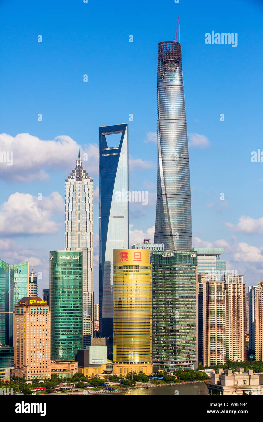 --FILE--Skyline of the Lujiazui Financial District with the Shanghai ...