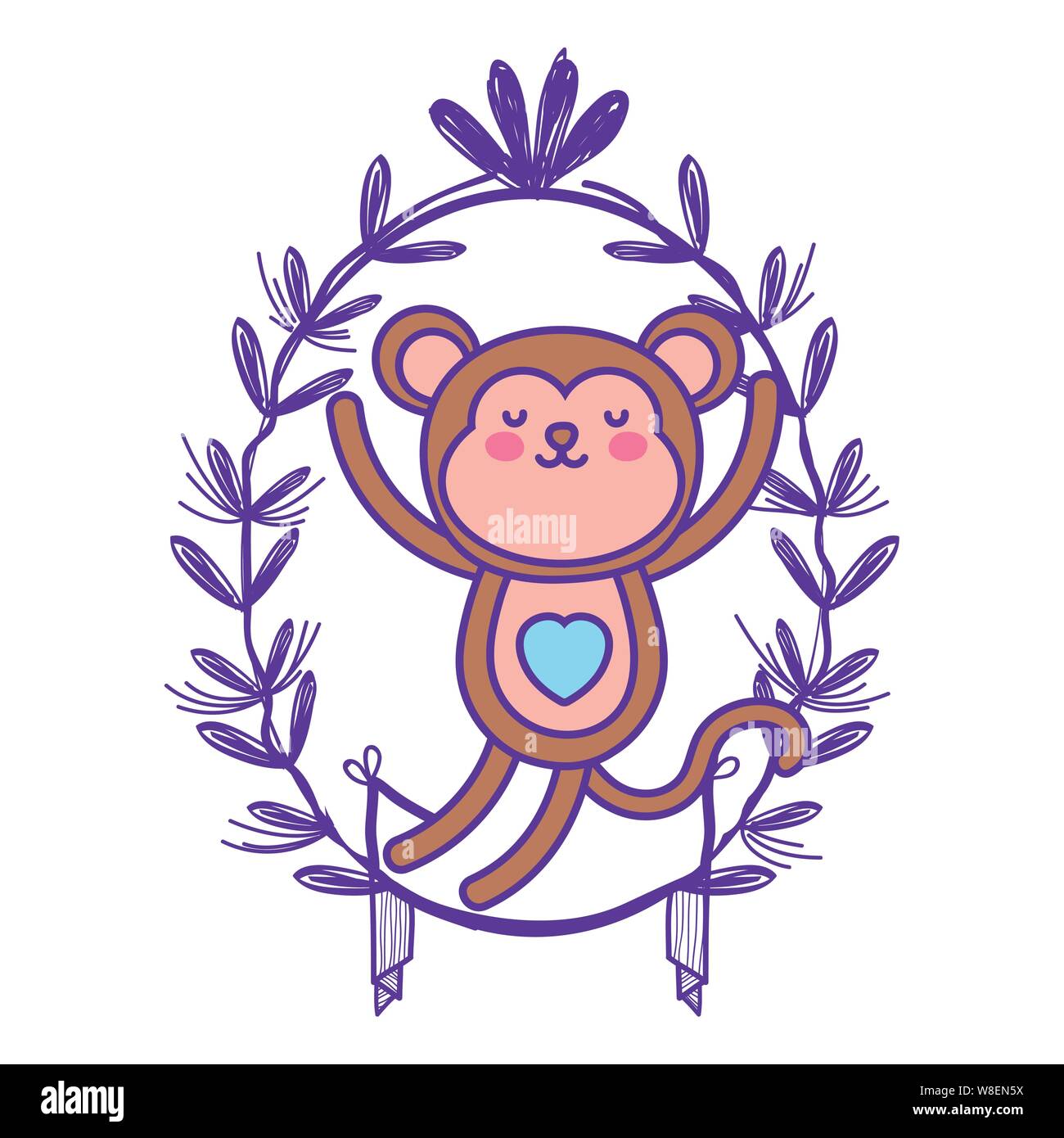 Monkey cartoon design, Animal cute zoo life nature and fauna theme ...