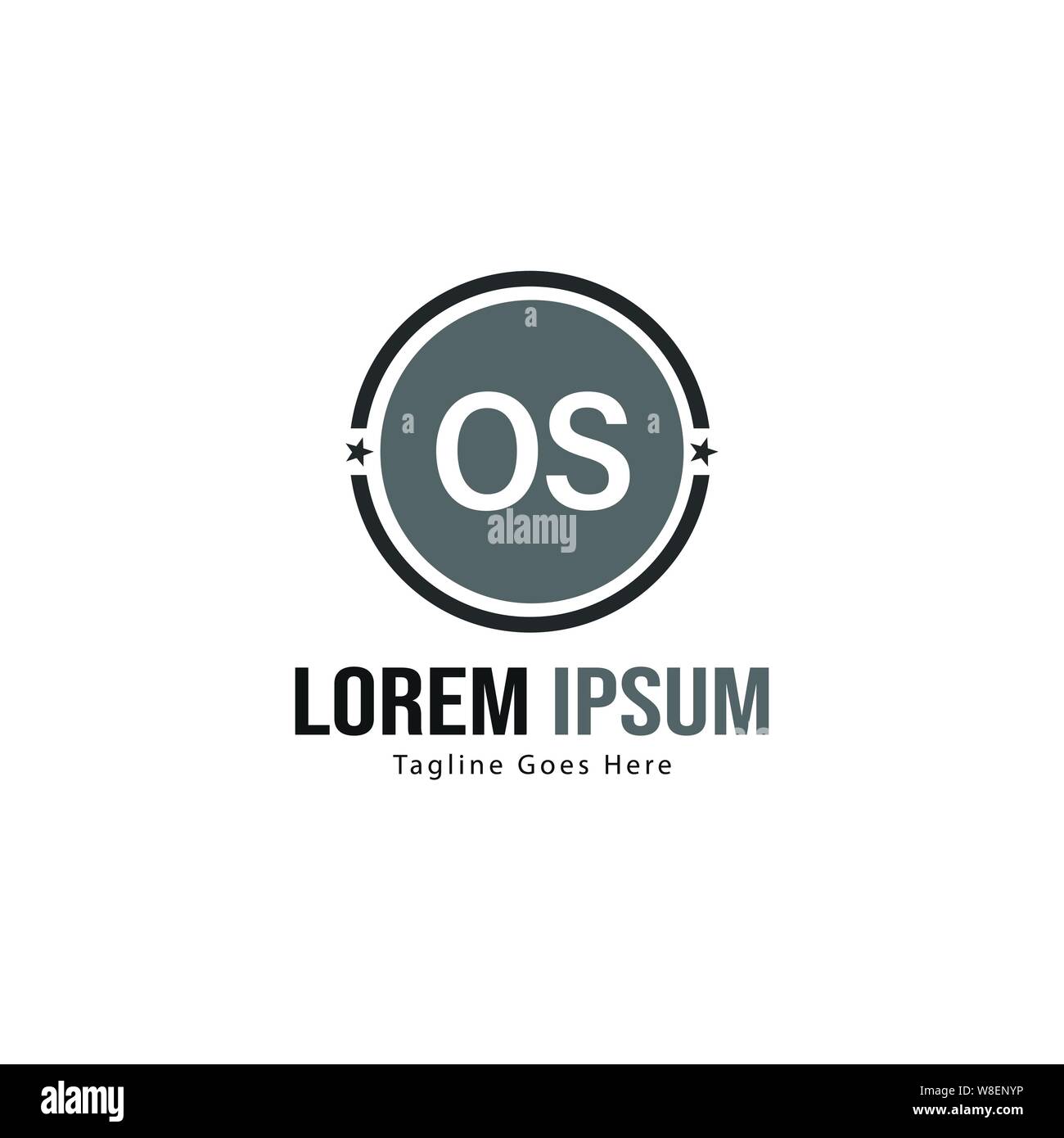 Initial OS logo template with modern frame. Minimalist OS letter logo ...