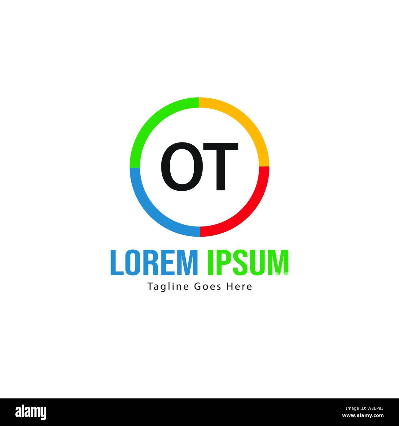Initial OT logo template with modern frame. Minimalist OT letter logo ...