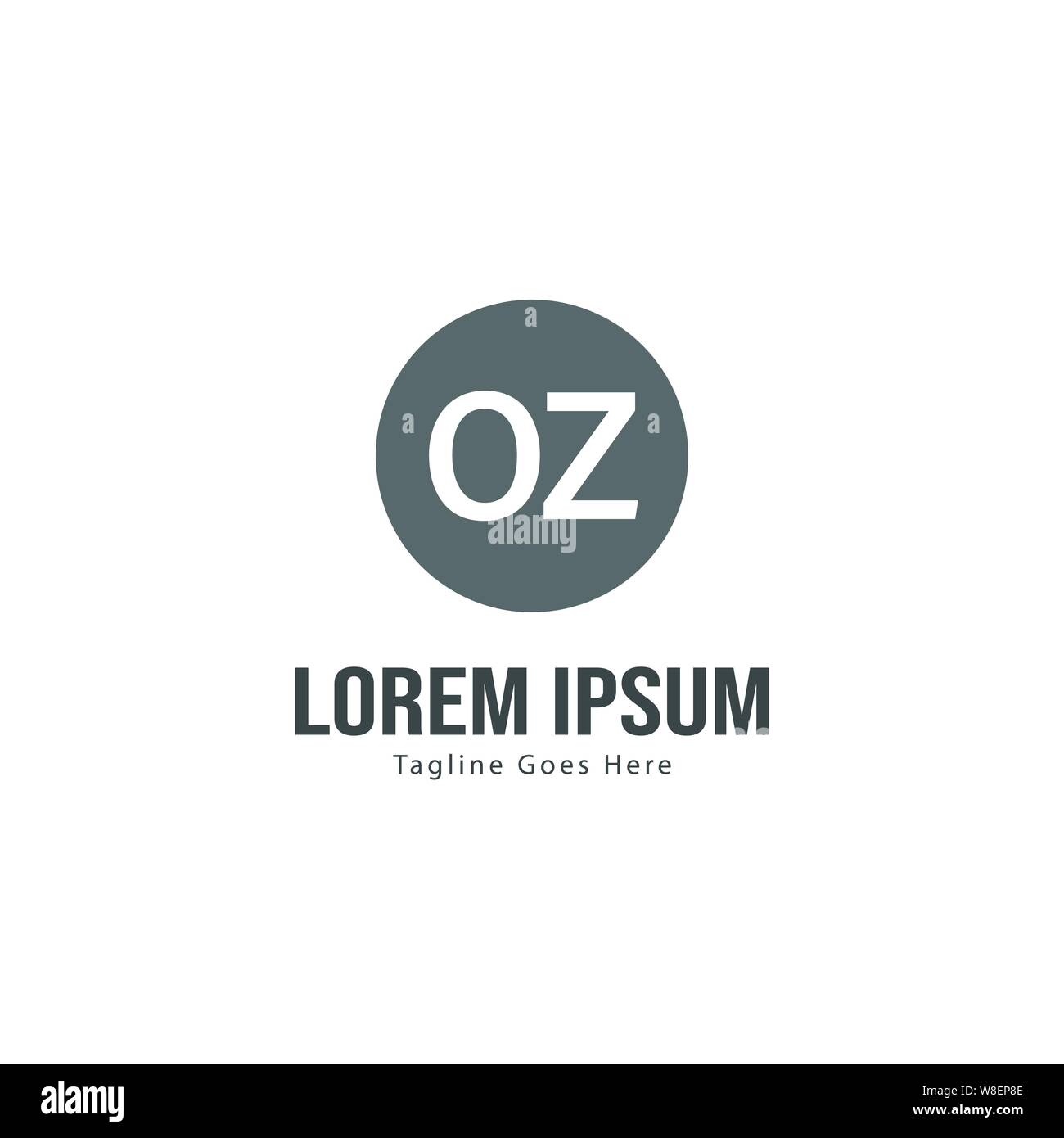 Initial OZ logo template with modern frame. Minimalist OZ letter logo ...