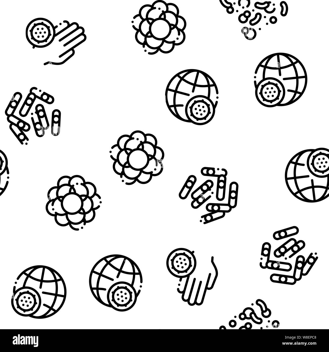 Bacteria Germs Seamless Pattern Vector Stock Vector Image & Art - Alamy