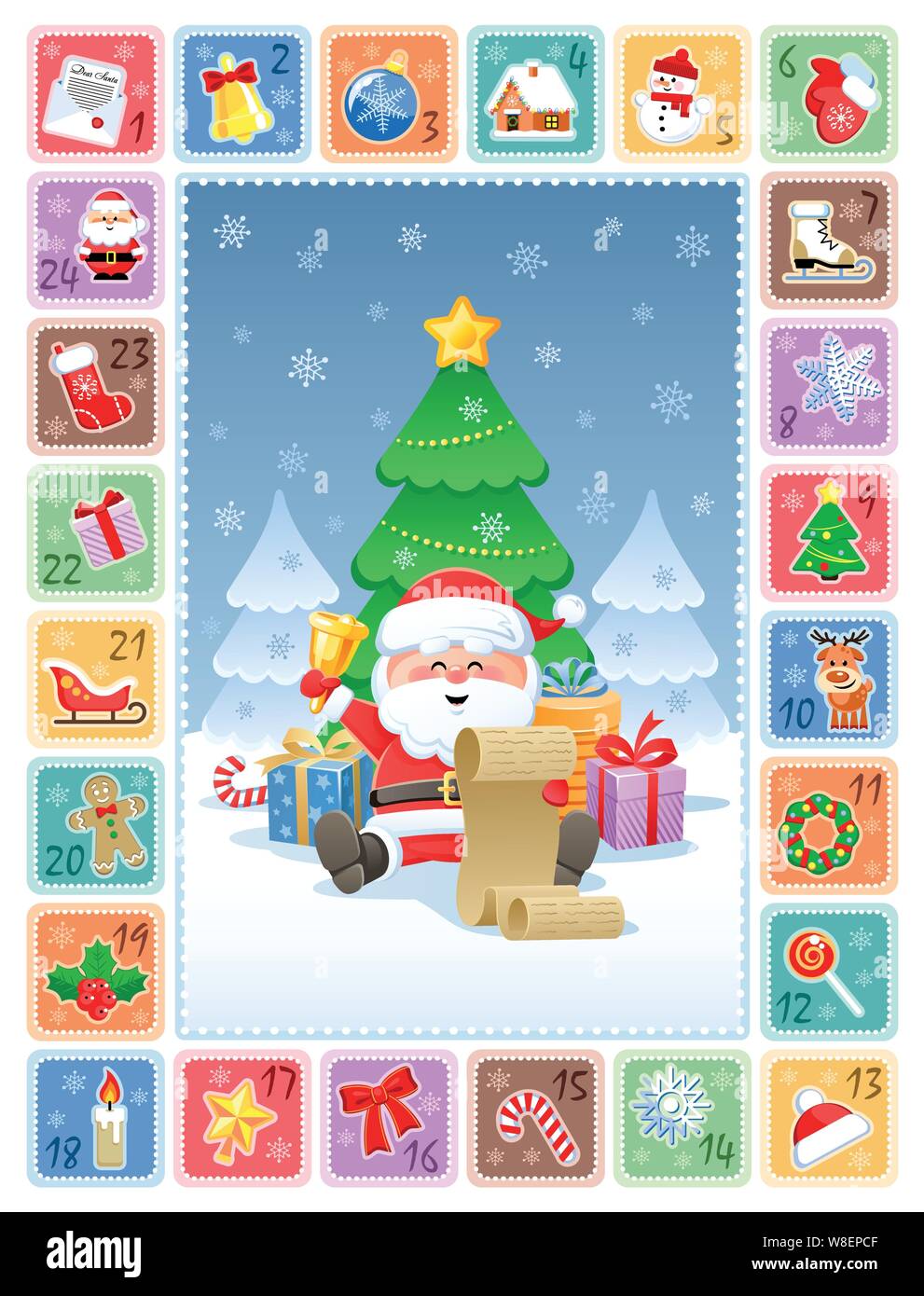 Advent calendar house Stock Vector Images - Alamy