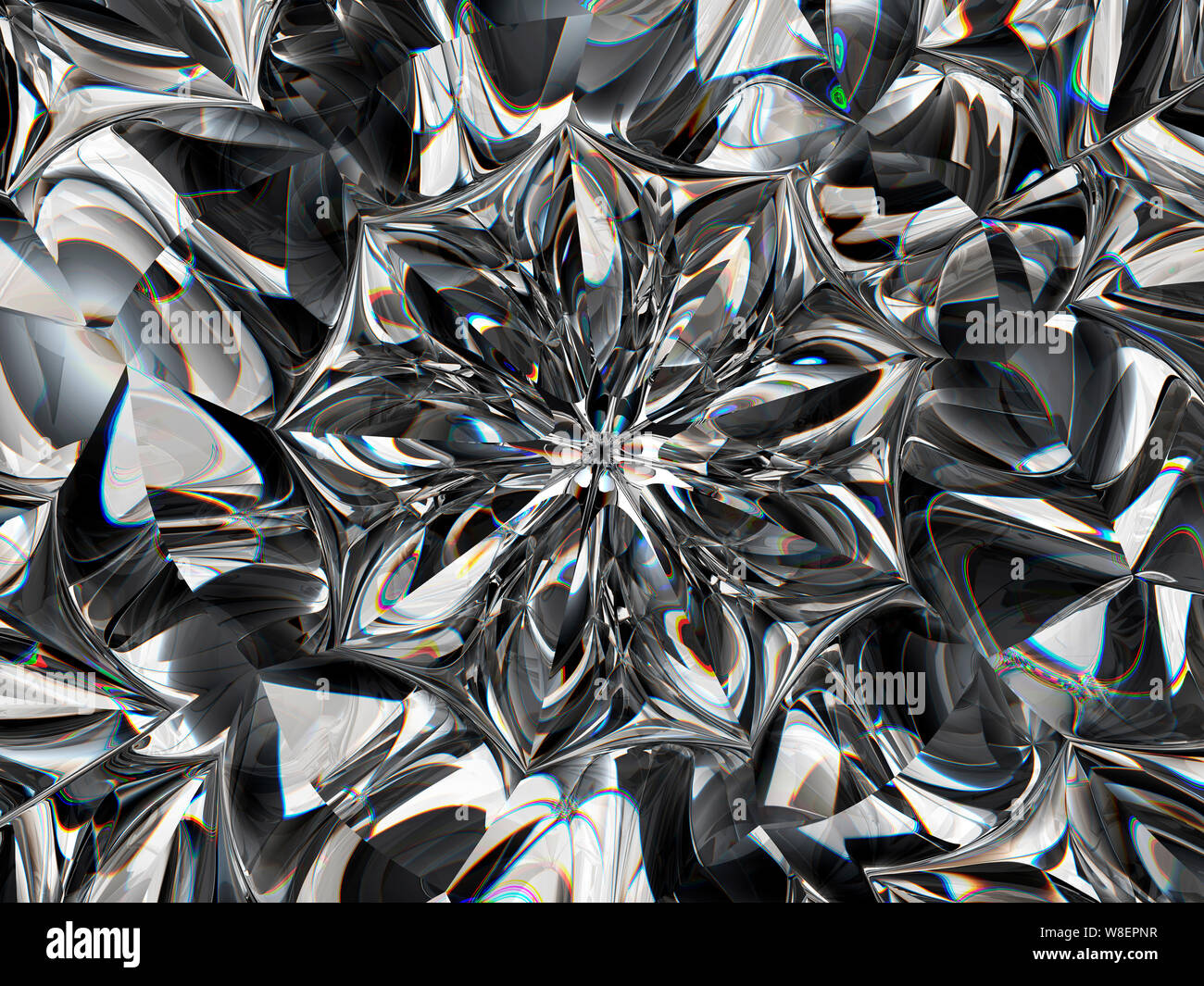 Abstract diamond structure extreme closeup and kaleidoscope. top view ...