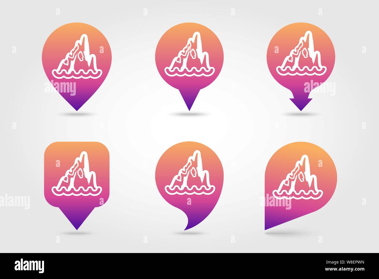 Rocks in the sea vector pin map icon. Travel Map pointer. Summer Map ...