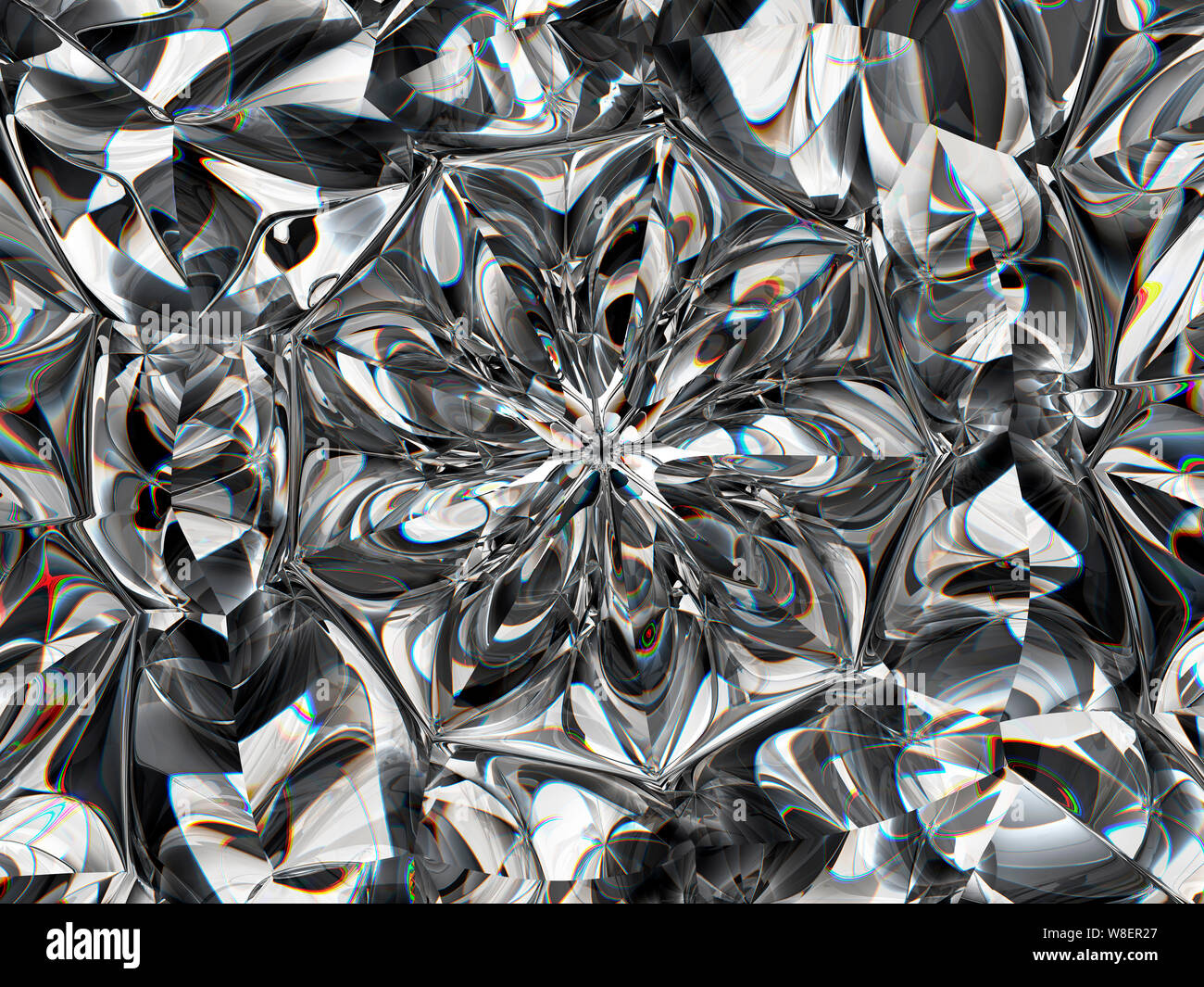 Gemstone or diamond texture closeup and kaleidoscope. 3d render, 3d ...