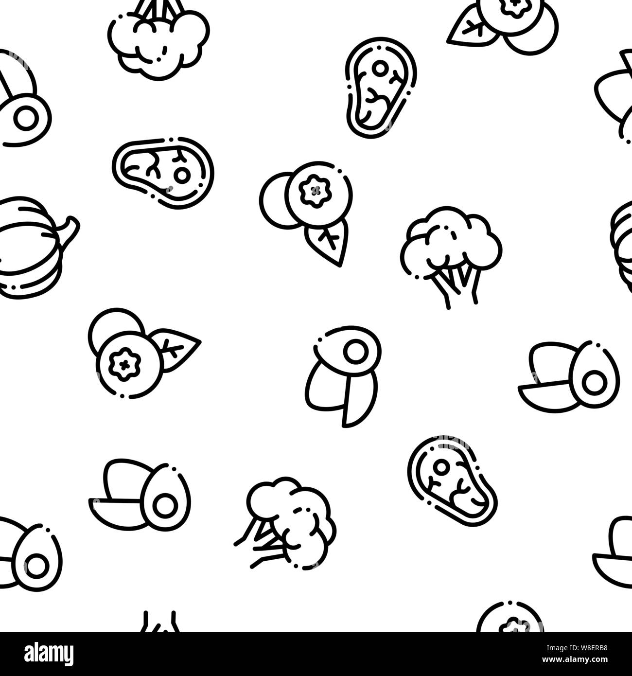 Healthy Food Seamless Pattern Vector Stock Vector Image & Art - Alamy