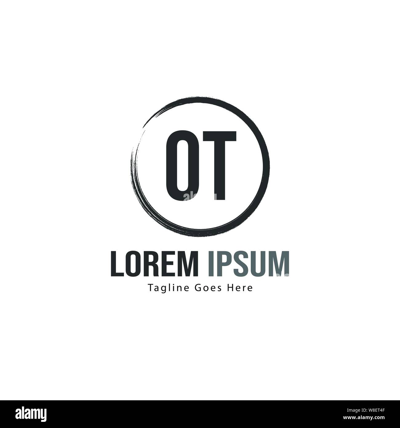 Initial OT logo template with modern frame. Minimalist OT letter logo ...