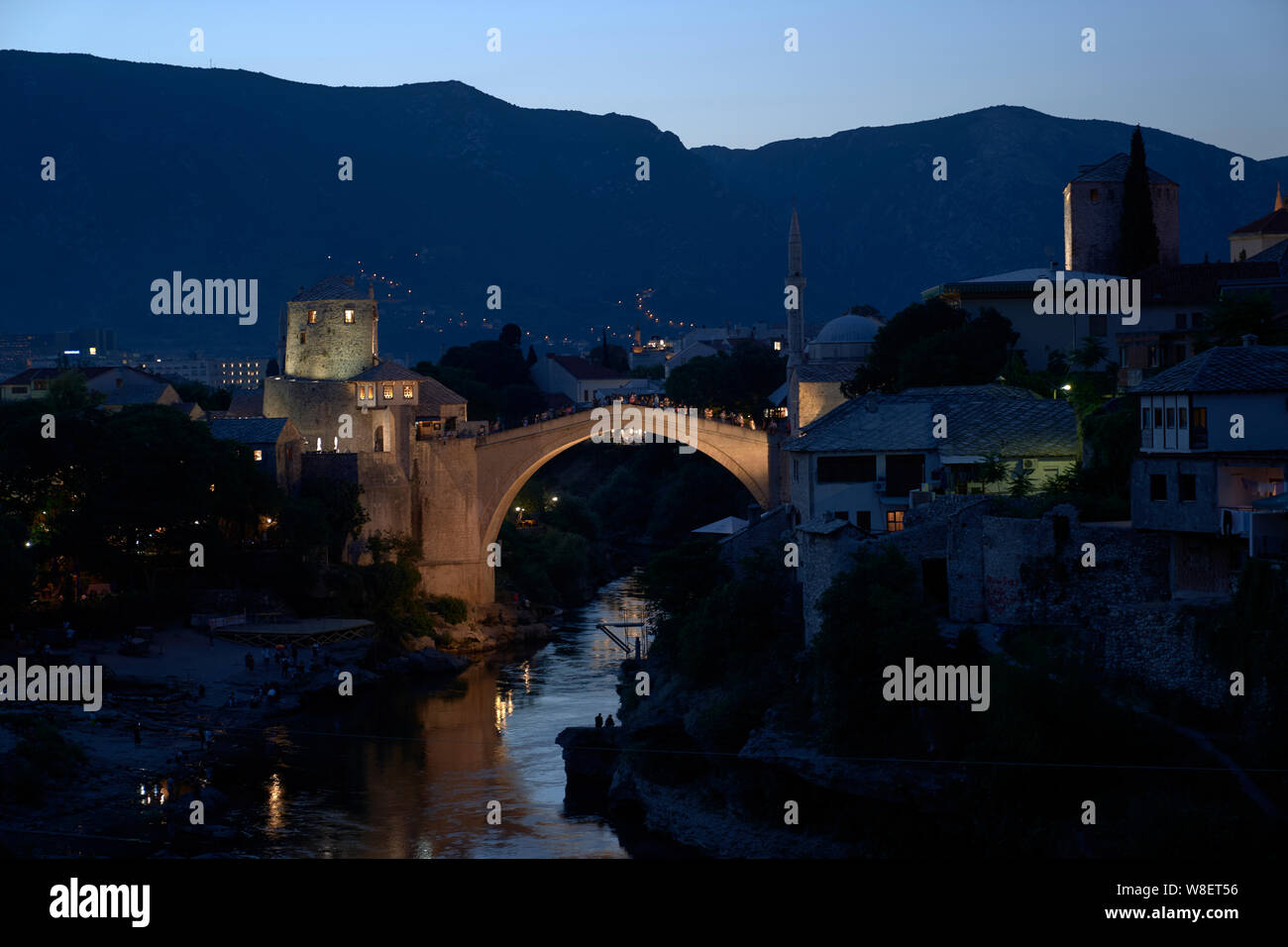 Mostar old bridge at night .Bosnia Herzegovina Stock Photo - Alamy