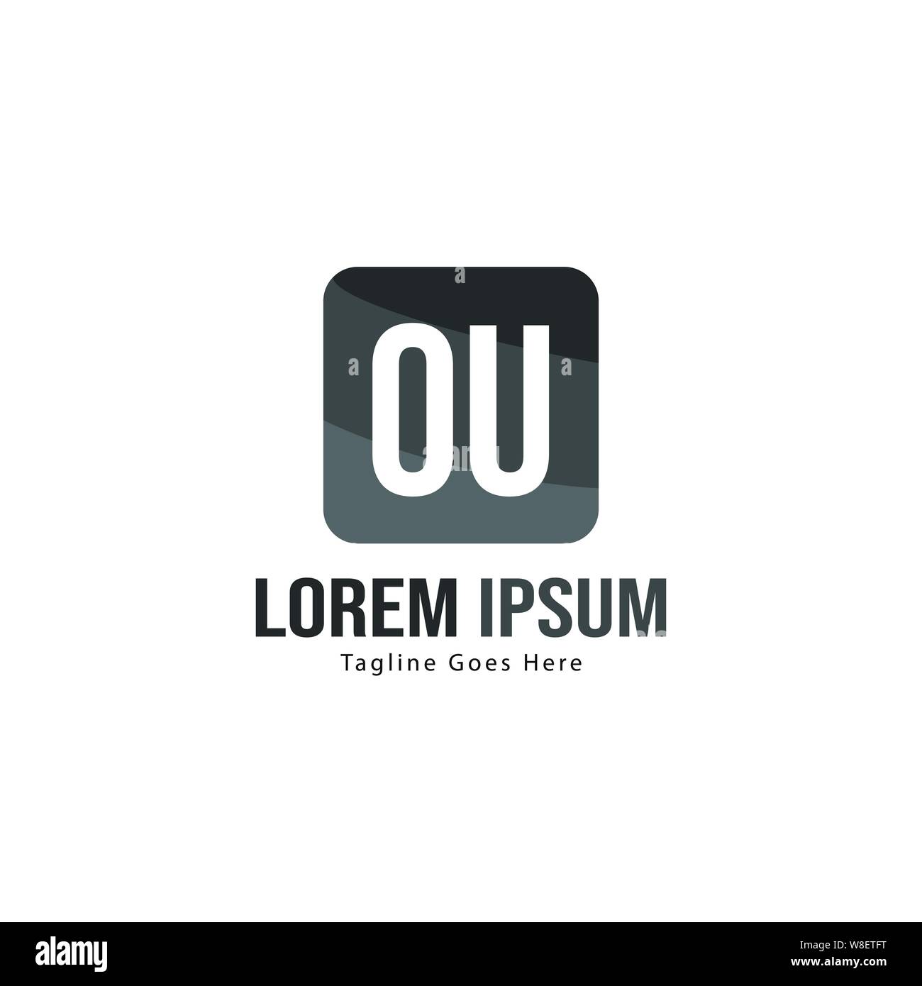 Initial OU logo template with modern frame. Minimalist OU letter logo ...