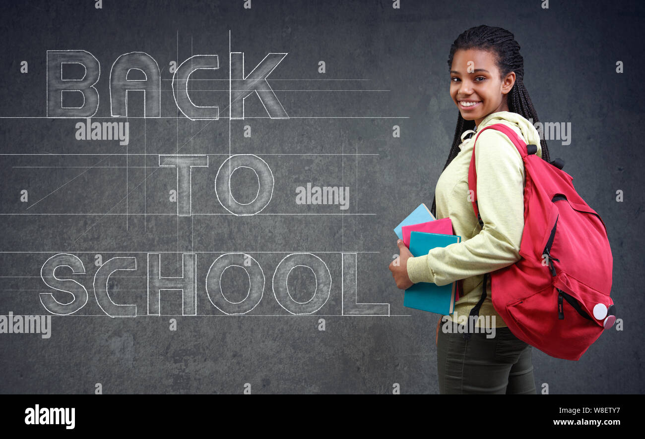 Happy student girl school hi-res stock photography and images - Alamy